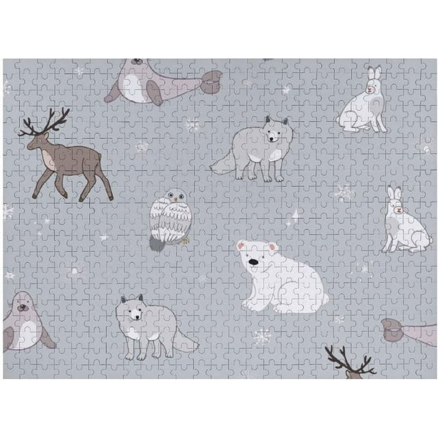 500 Piece Jigsaw Puzzle for Kids Adults - Doodle Cartoon Animals Fun ...