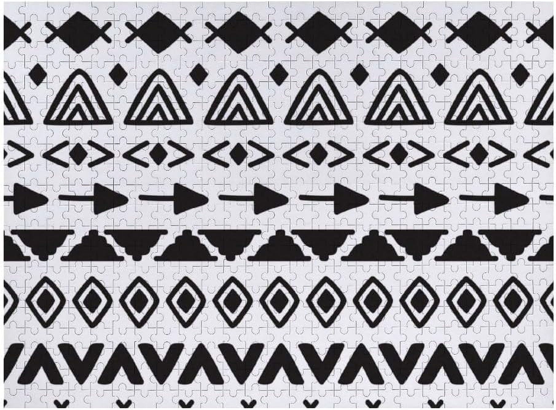 500 Piece Jigsaw Puzzle for Kids Adults - Tribal Doodle Ethnic Fun ...