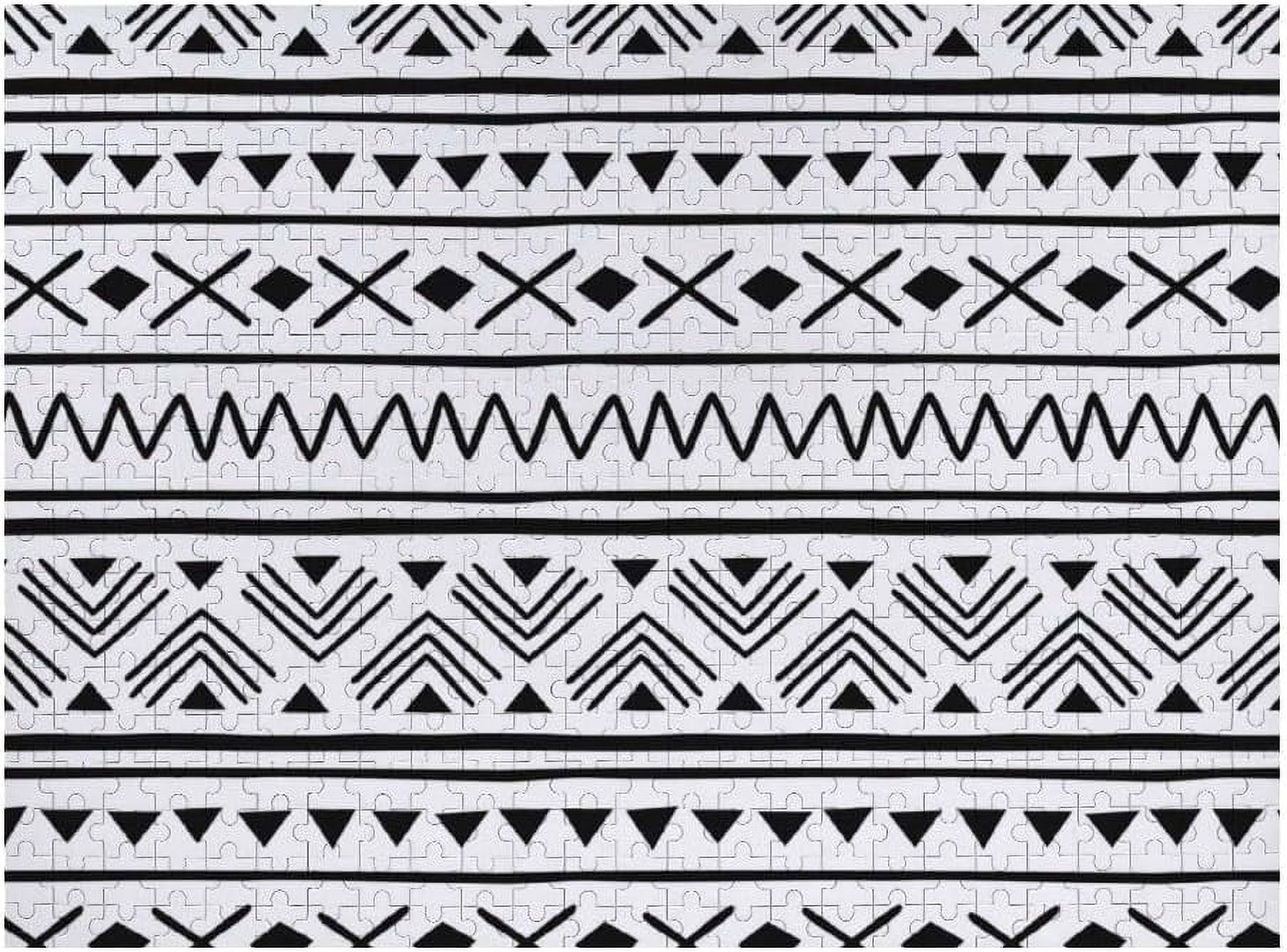 500 Piece Jigsaw Puzzle for Kids Adults - Tribal Ethnic Boho Black ...
