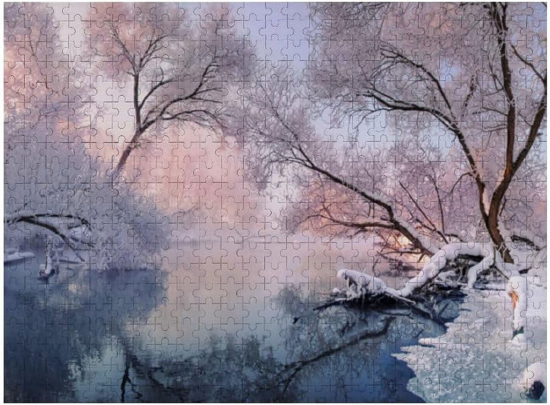 500 Piece Jigsaw Puzzle for Kids Adults - Winter Snowy Trees Frozen ...