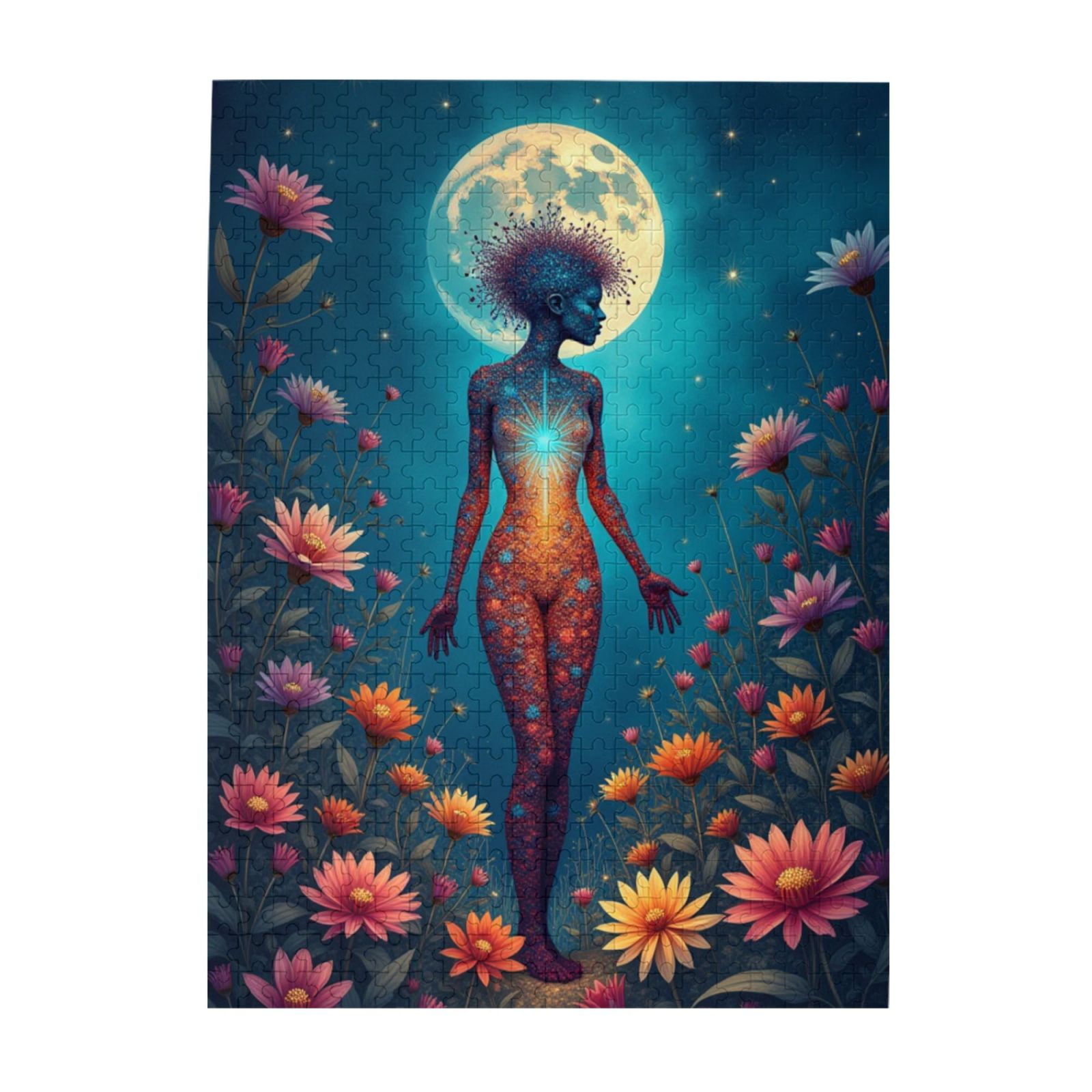 500 Piece Jigsaw Puzzles For Adults Goddess Under The Moon Night Garden ...