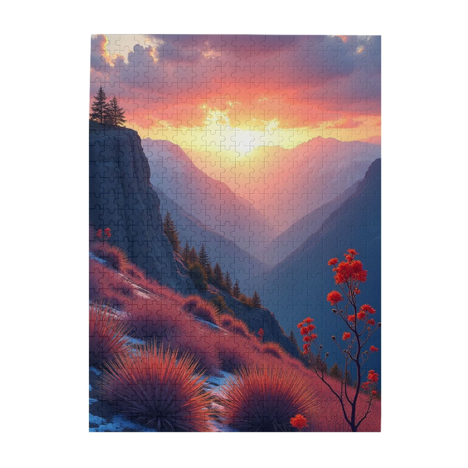 500 Piece Jigsaw Puzzles For Adults Mountain Sunset Landscape Puzzle ...