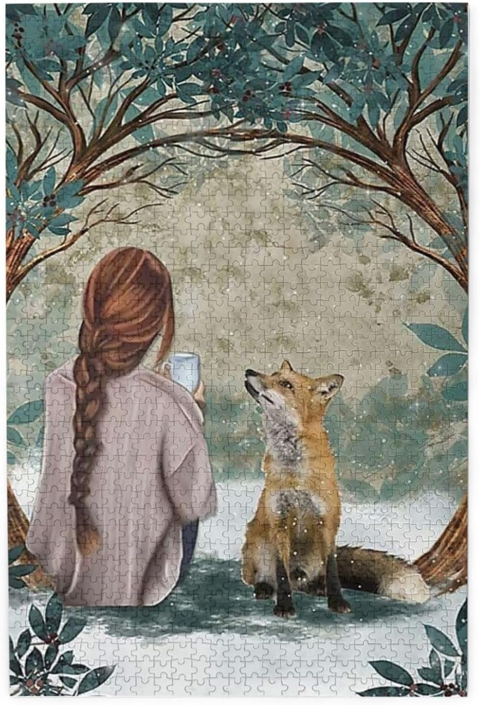 500 Piece Jigsaw Puzzles Vintage Fox Little Girl and She Lived Happily ...