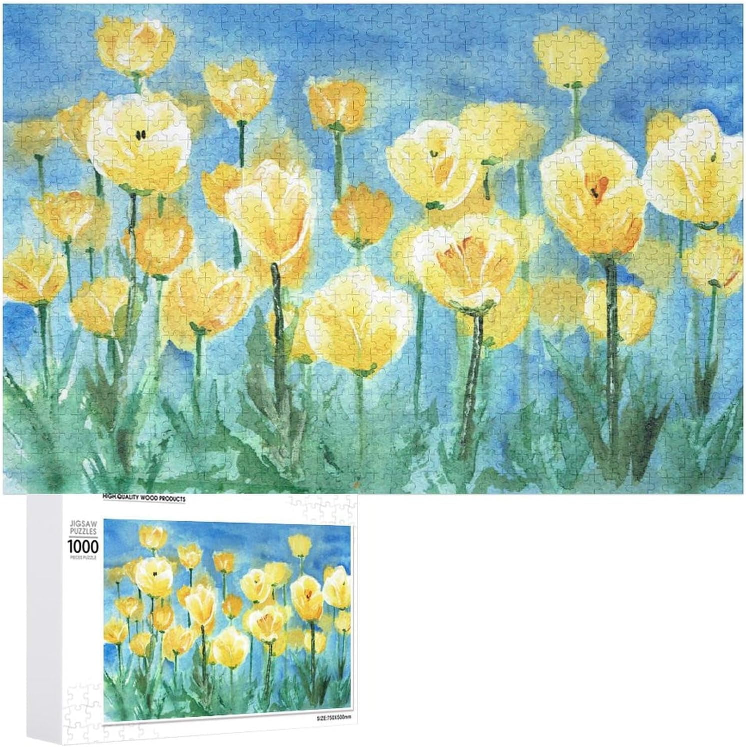 500 Piece Jigsaw Puzzles Yellow Tulip Jigsaw Puzzles for Adults Jigsaw ...