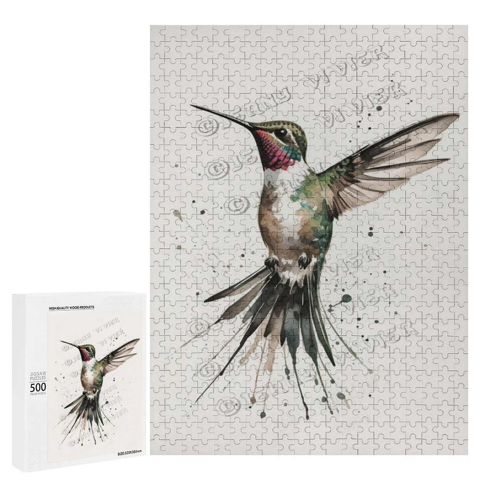 500 Piece Jigsaw Puzzles for Adults - Wood Puzzles - Watercolor ...