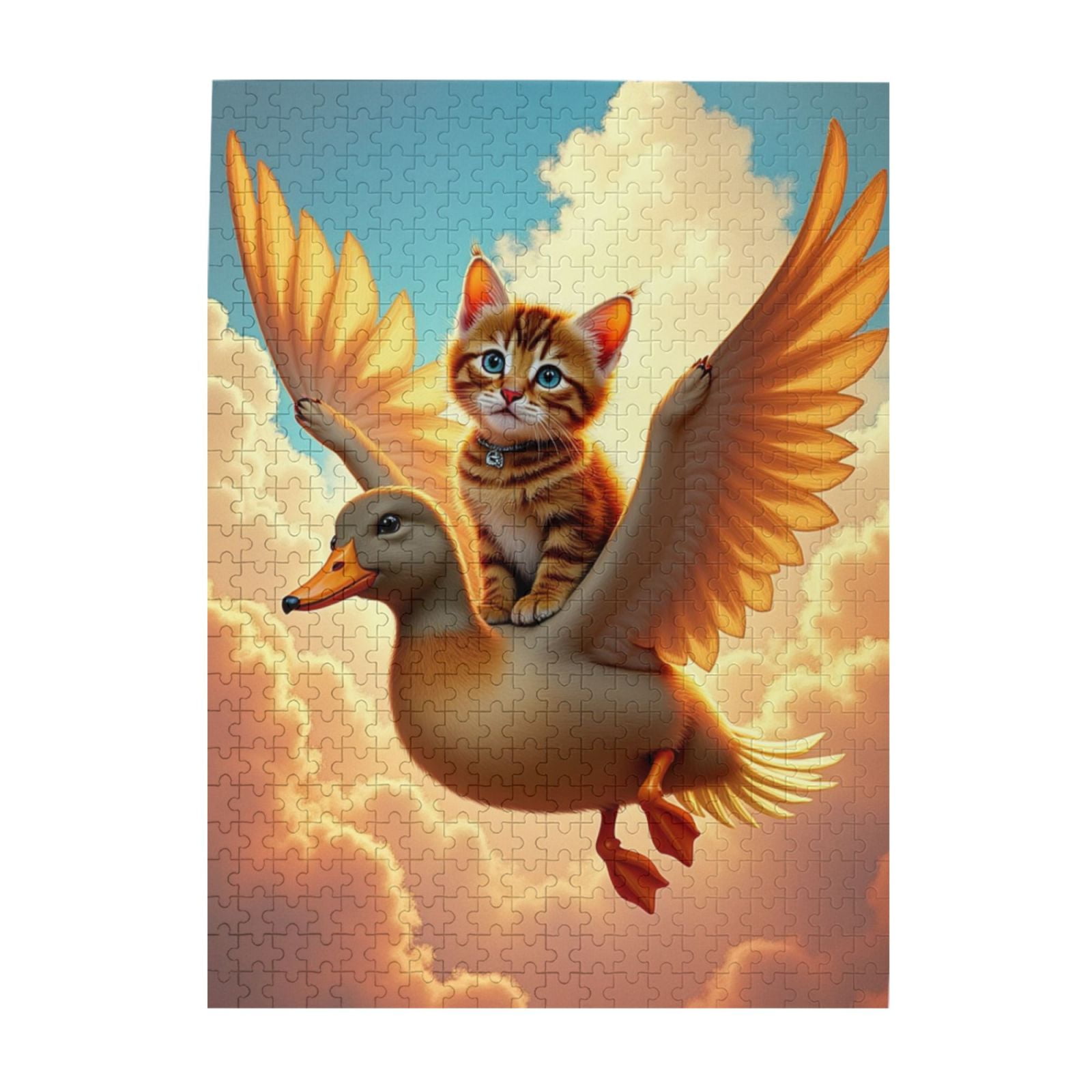 500 Piece Kitten On Duck Jigsaw Puzzle For Adults A Charming ...