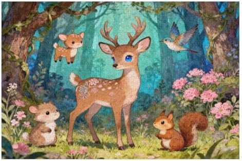 500 Piece Little Sika Deer Forest Scene Puzzle for Adults – Perfect ...