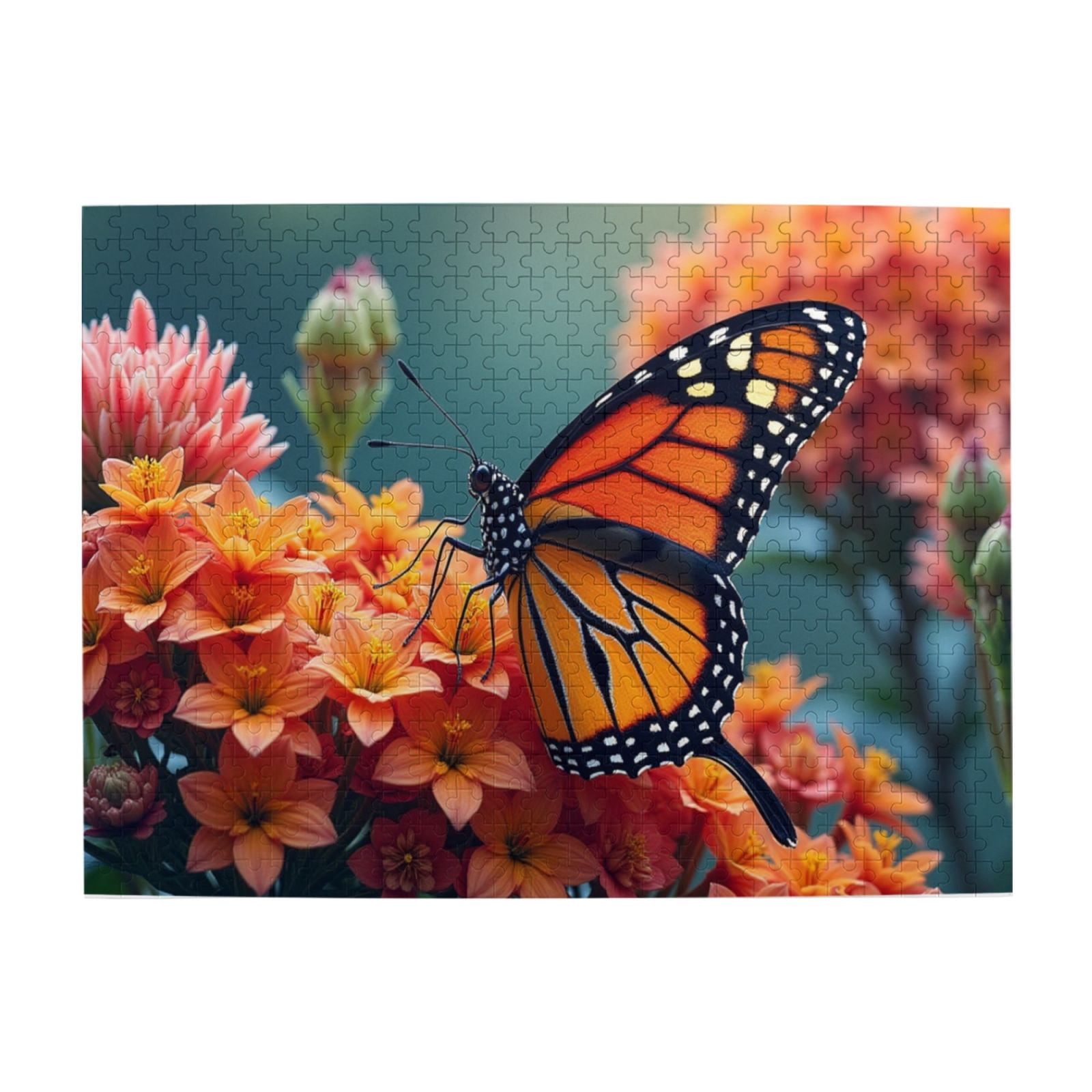 500 Piece Monarch Butterfly On Flowers Jigsaw Puzzle For Adults ...