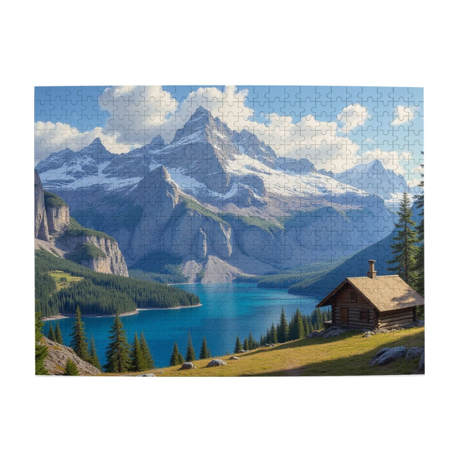 500 Piece Mountain Lake Cabin Jigsaw Puzzle For Adults Challenging And ...