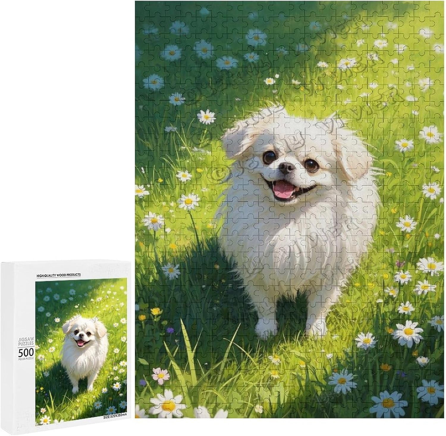 500 Piece Pekingese Dog Breed Wooden Jigsaw Puzzle for Families ...