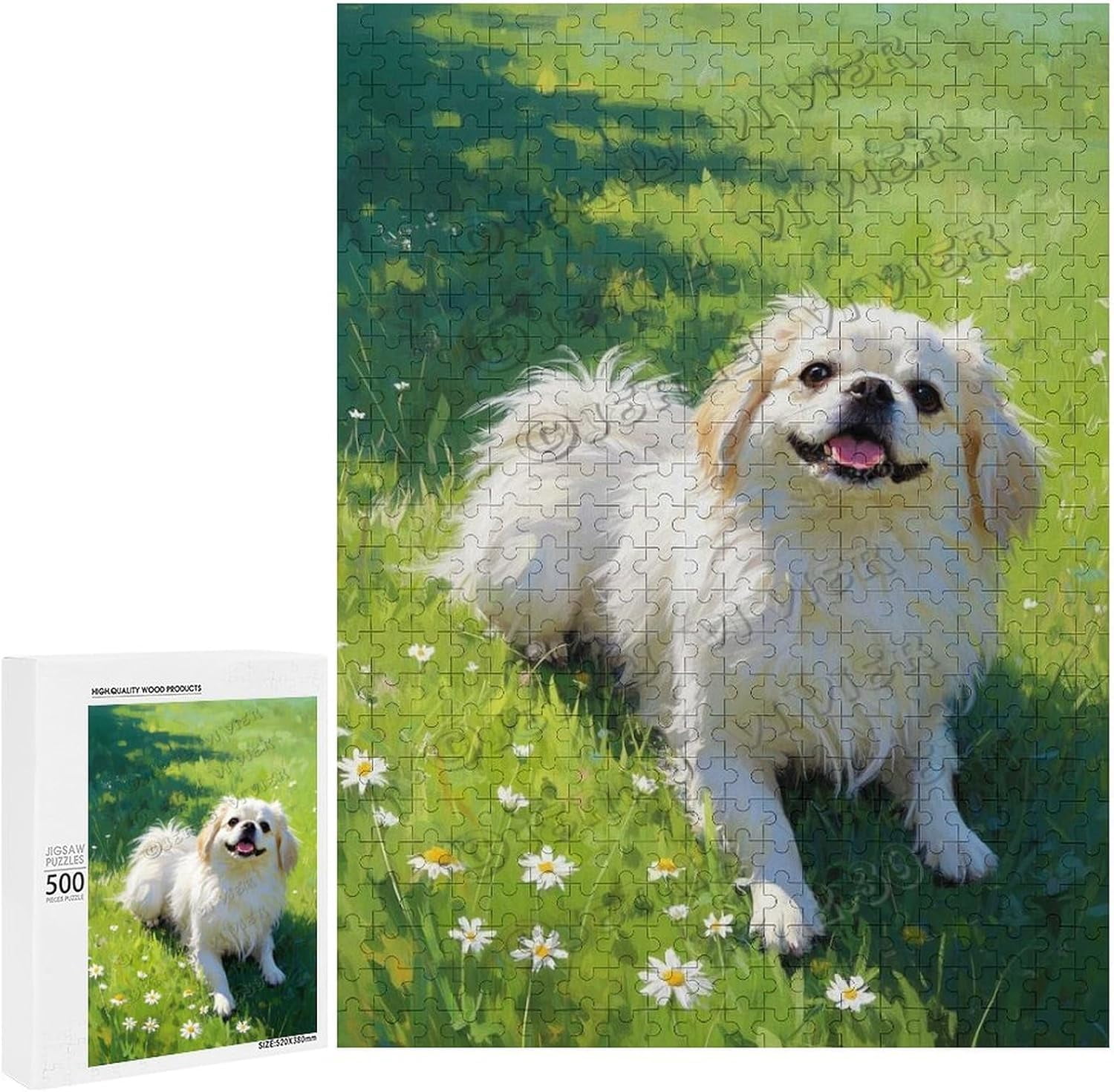 500 Piece Pekingese Dog Puzzle for Adults, Finished Size 20.5" x 15 ...