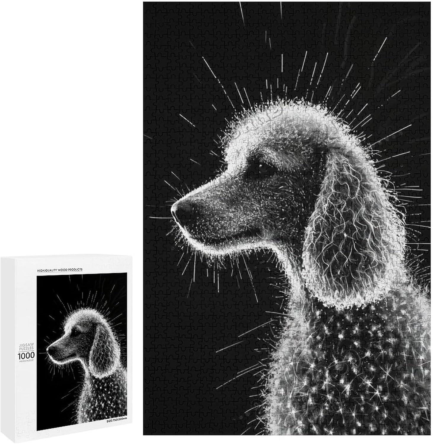 500 Piece Poodle with Black Background Puzzle, 20.5"x15" – Gift for ...