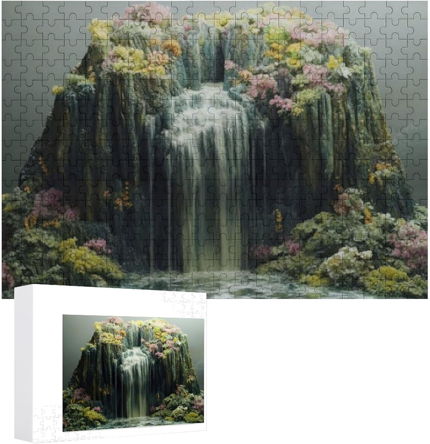 500 Piece Puzzle for Adults Waterfall Miniature Sculpture Challenging Jigsaw Puzzle, Daring to ...
