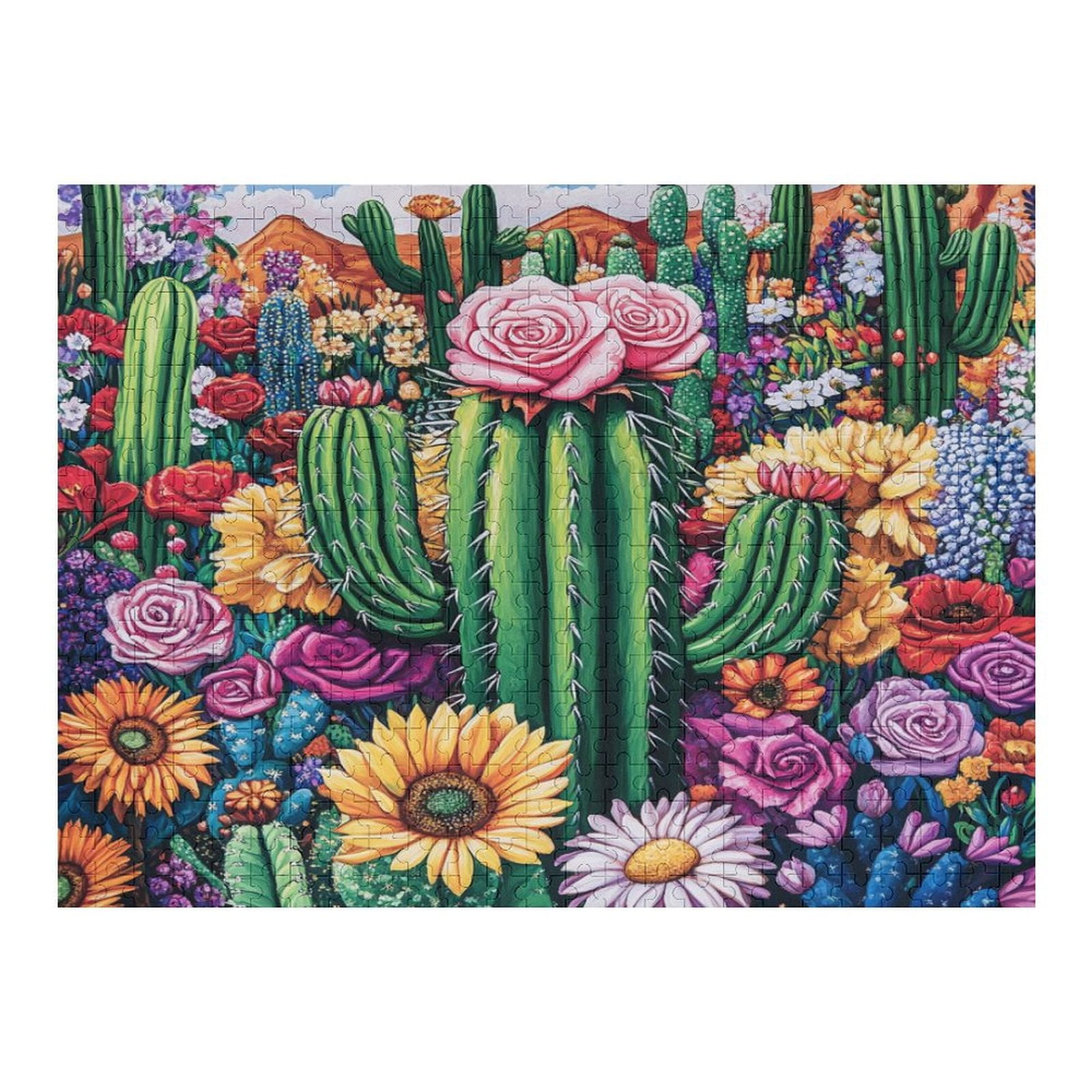 500 Piece Puzzle Art Cacti Succulent Flowers Wooden Jigsaw Puzzles ...