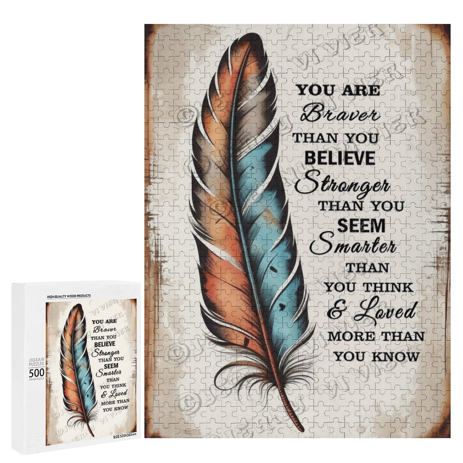 500 Piece Puzzle – Rustic Feather and Boho Style Decor | Relaxing ...