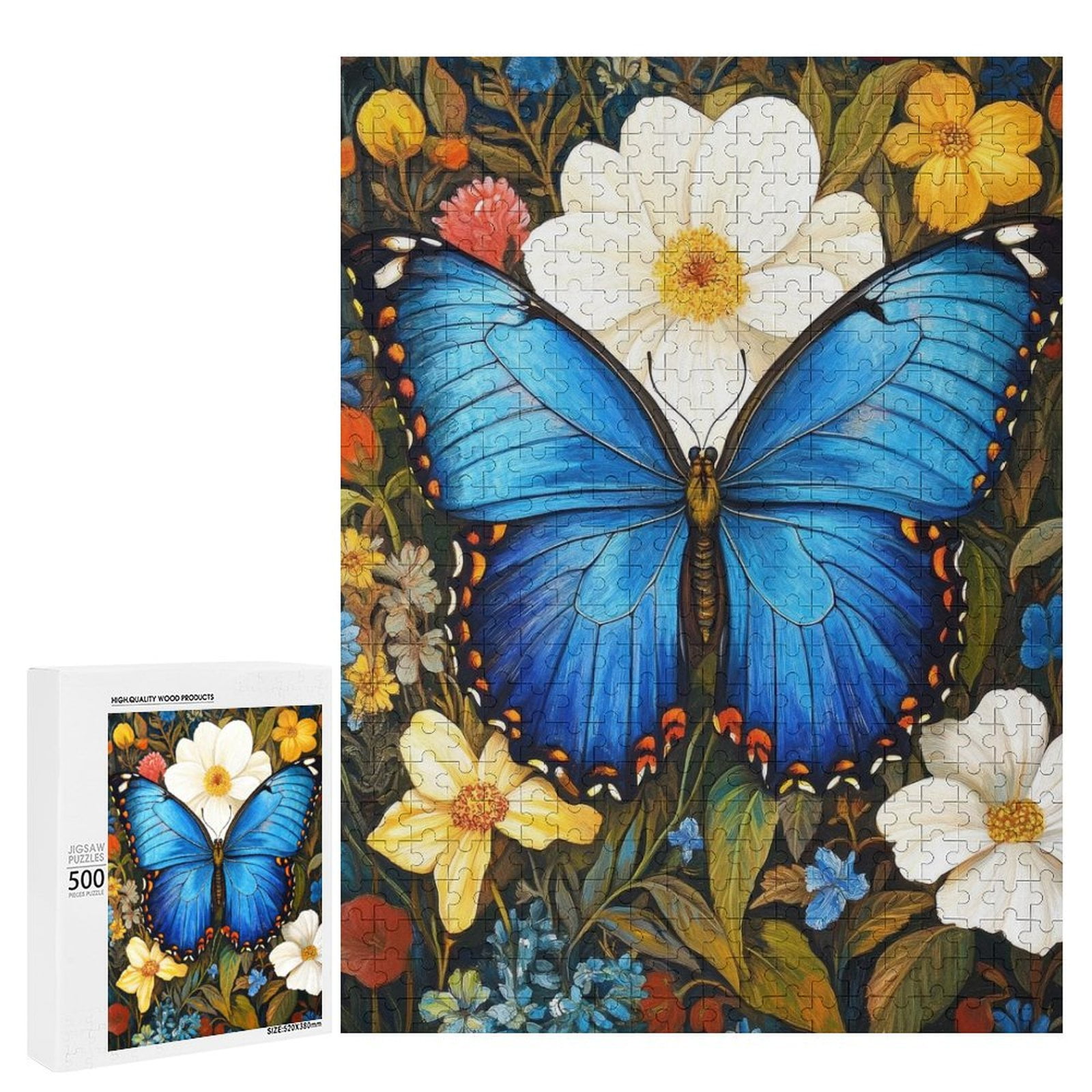 500 Piece Puzzles Butterfly Bug Nature Brain Teaser For Adults ...