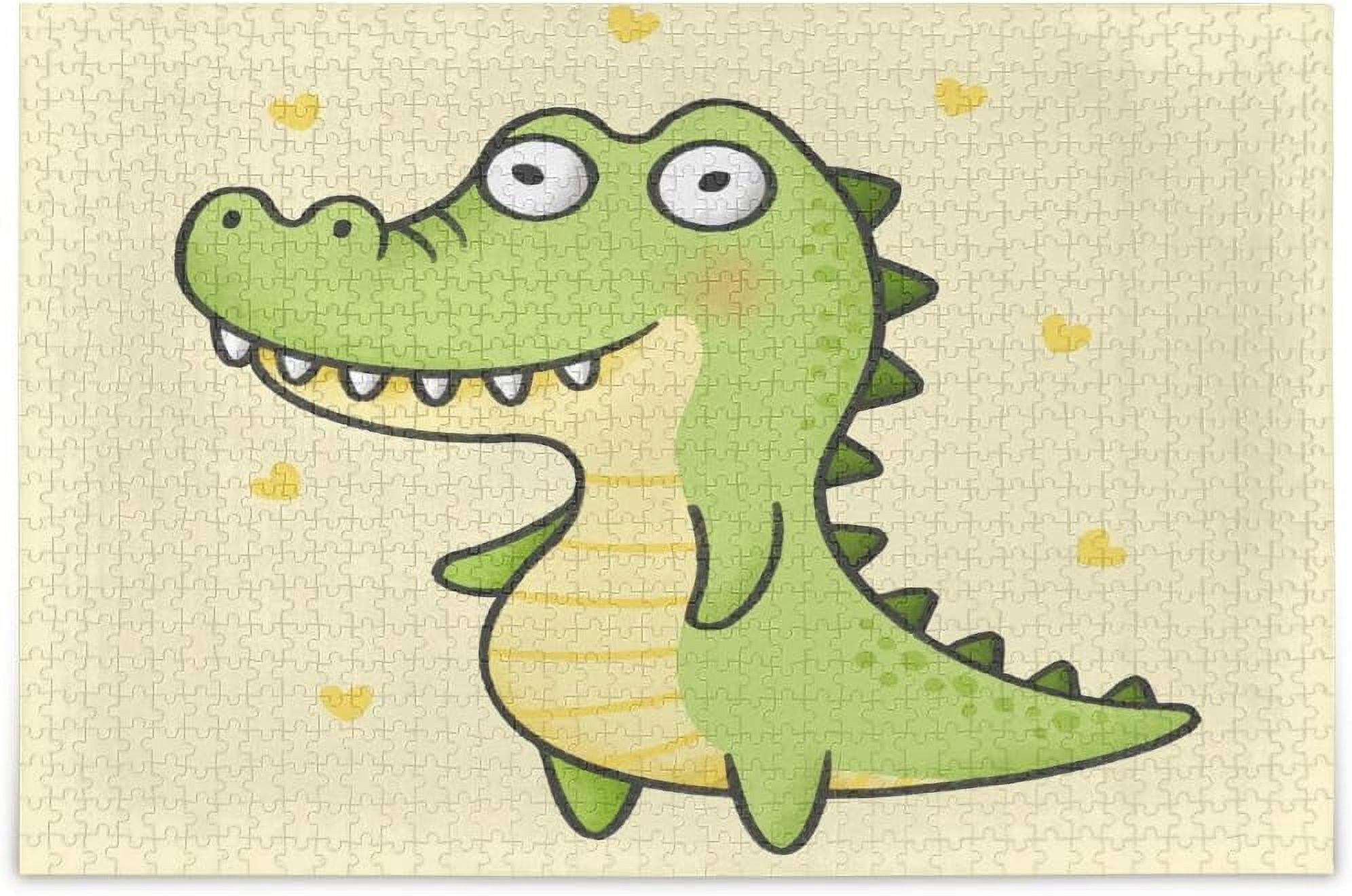 500 Piece Puzzles for Adults Cartoon Cute Alligator Animal , Thick and ...