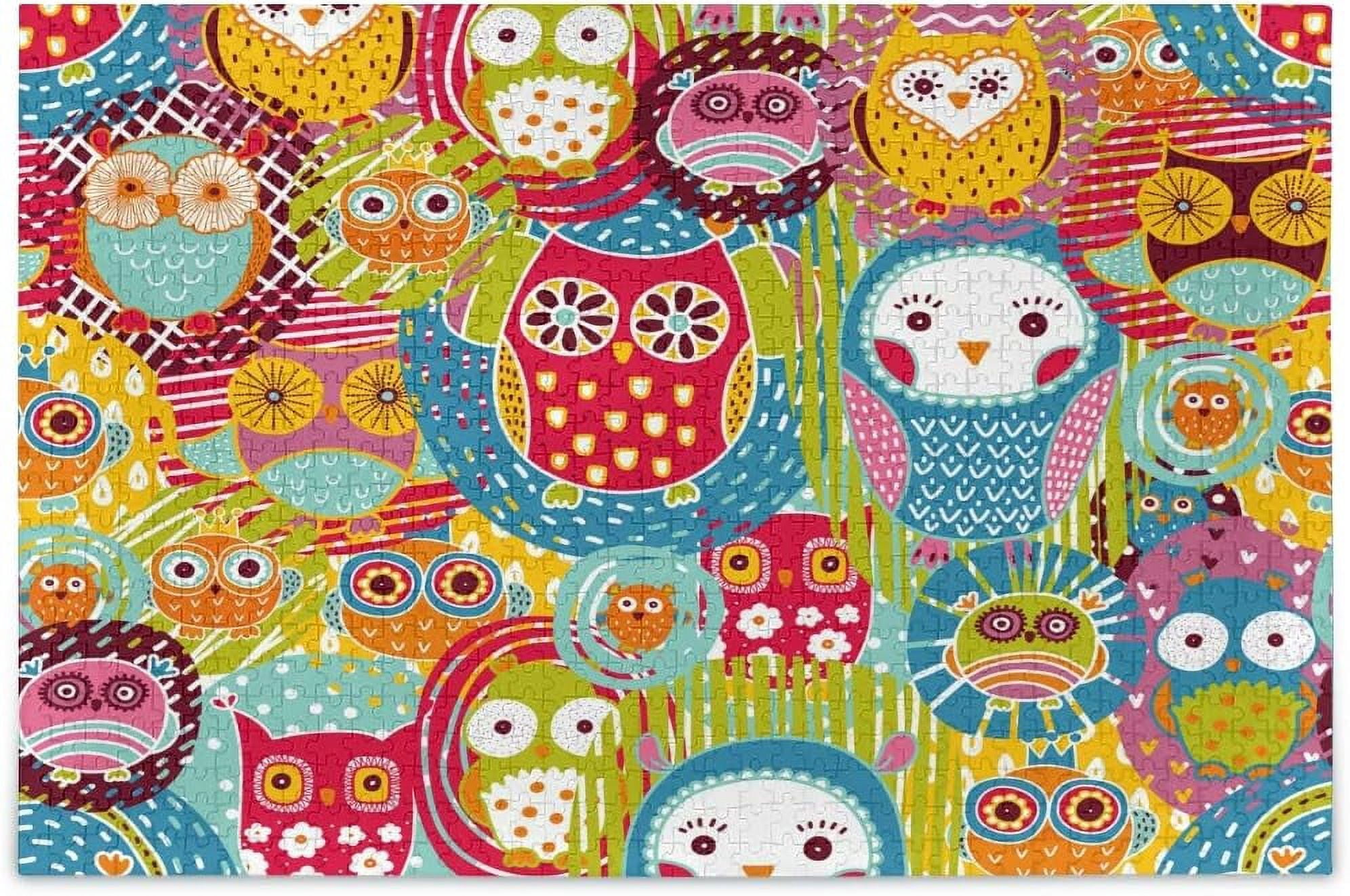500 Piece Puzzles for Adults Cute Colorful Owls Birds Kids Educational ...