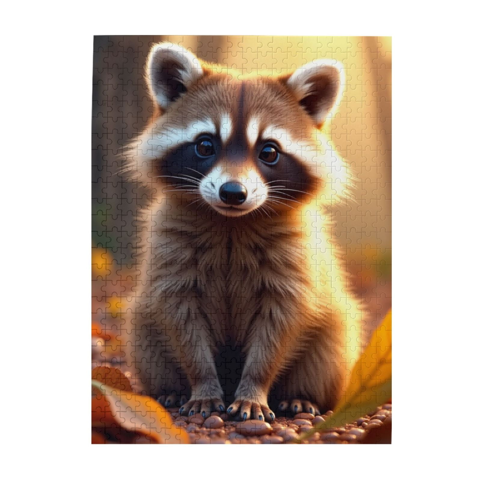 500 Piece Raccoon Jigsaw Puzzle For Adults Autumn Forest Scene ...