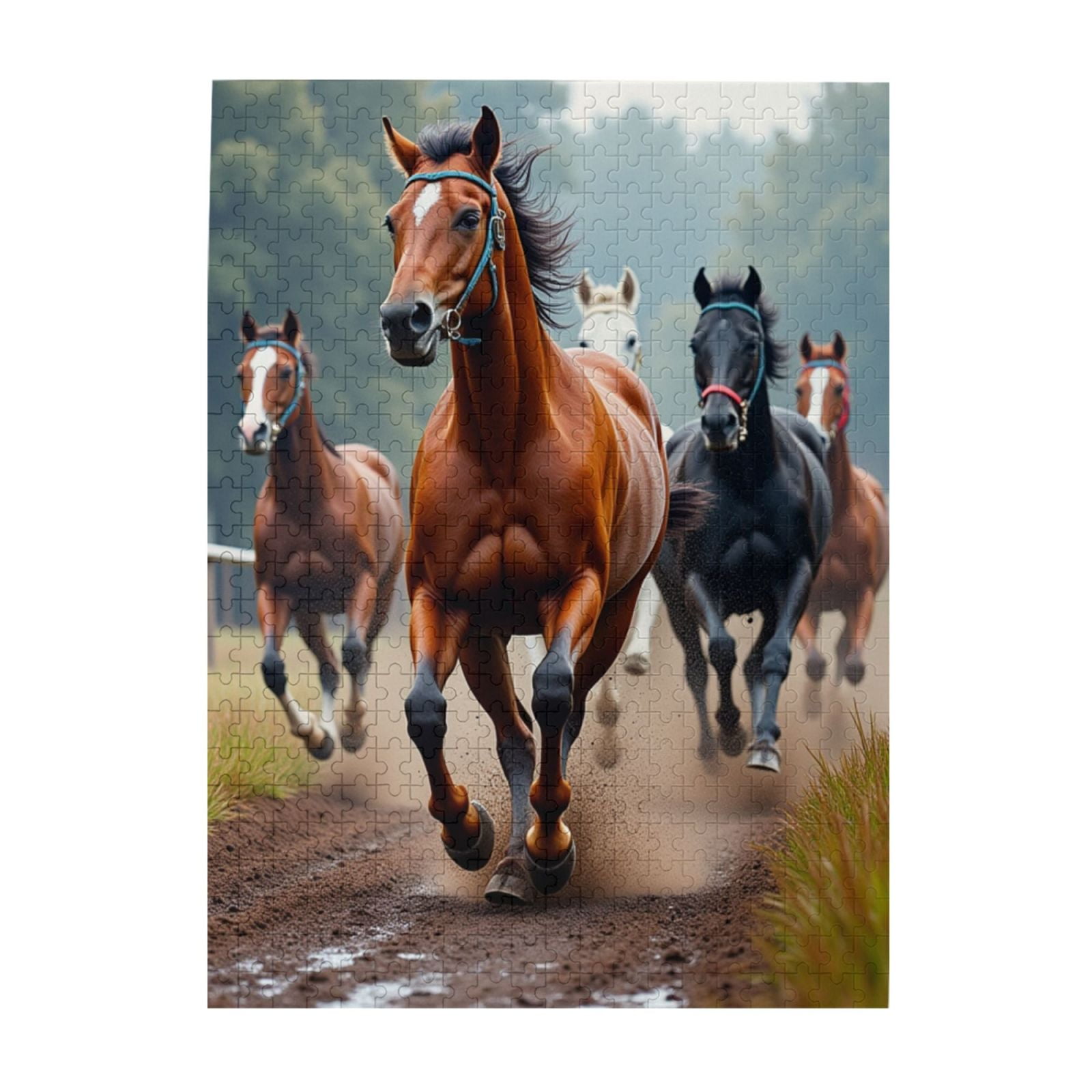 500 Piece Running Horses Jigsaw Puzzle For Adults Challenging & Fun ...