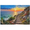 500 Piece Scenic Cape Milazzo Dust-Free Puzzle for Adults, 20.5x15 in ...