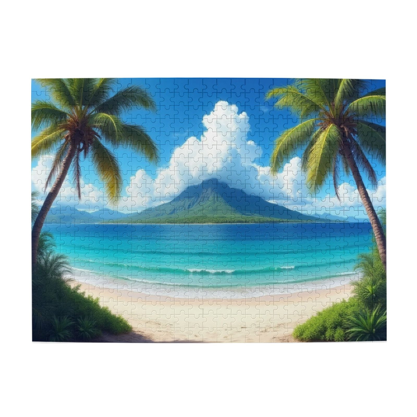 500 Piece Tropical Beach Jigsaw Puzzle For Adults Palm Trees Ocean ...