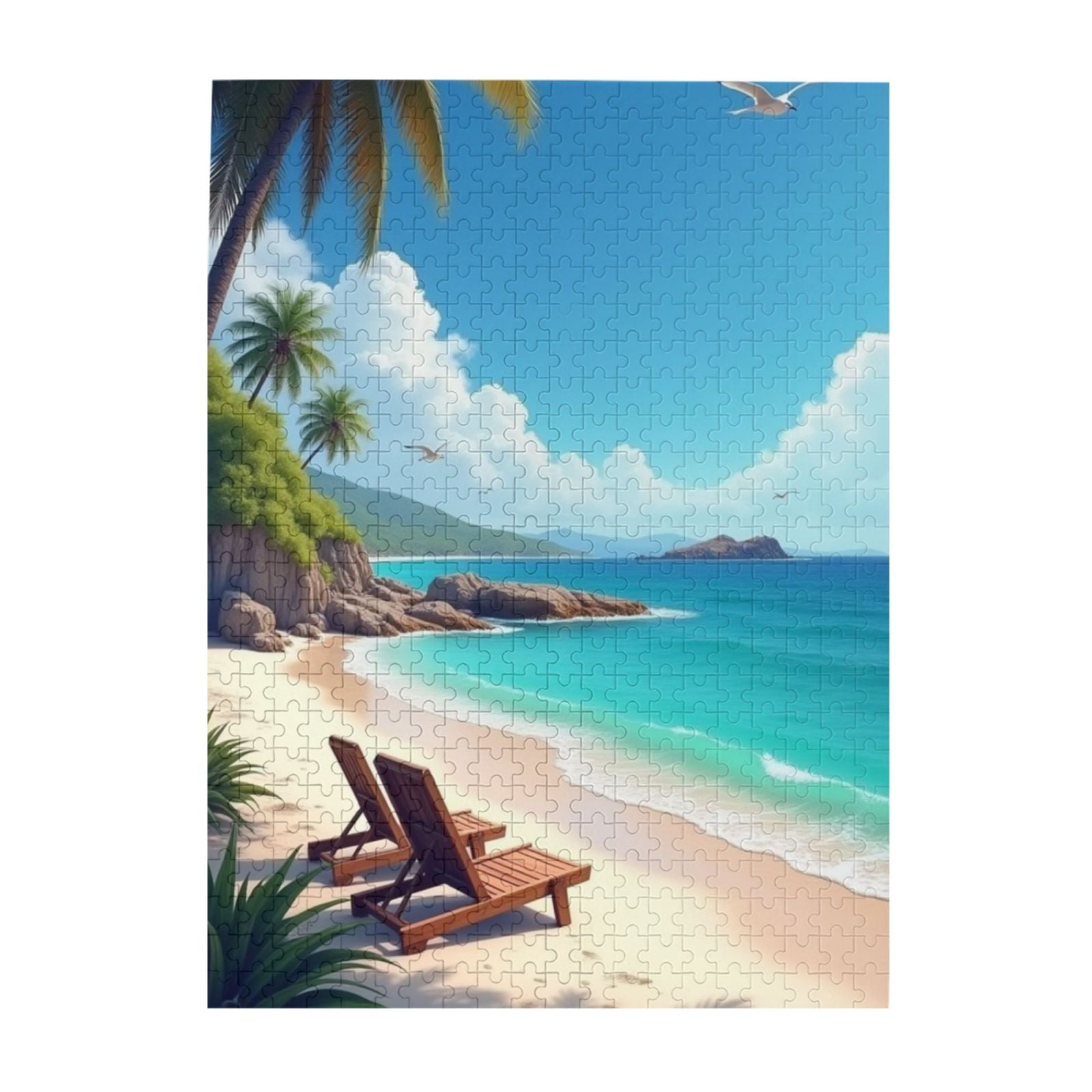 500 Piece Tropical Beach Jigsaw Puzzle For Adults Relaxing Beach Scene ...