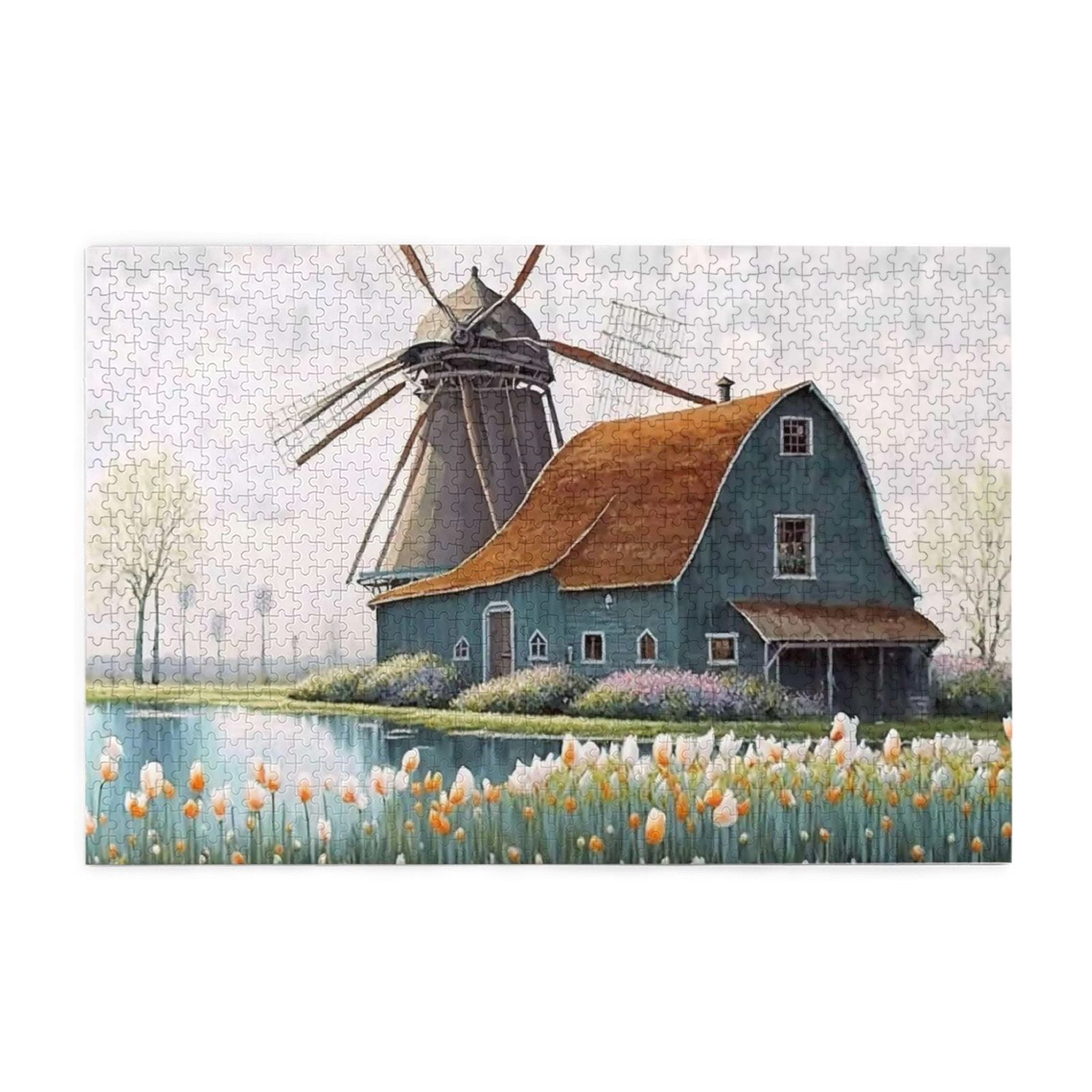 500 Piece Tulip Windmill Island Jigsaw Puzzle Pass The Time Enhance ...