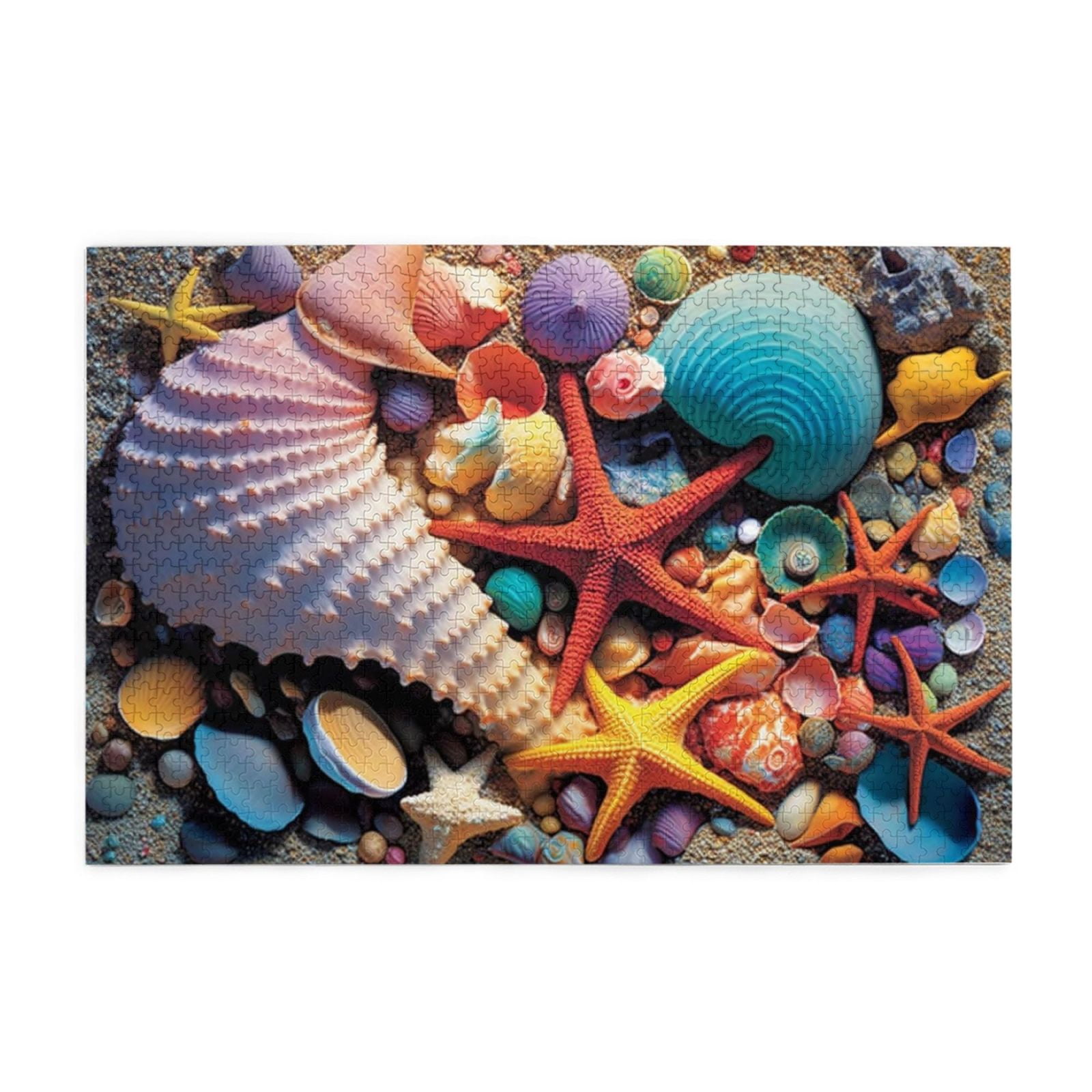 500 Piece Vibrant Ocean Seashells & Starfish Jigsaw Puzzle For Adults ...