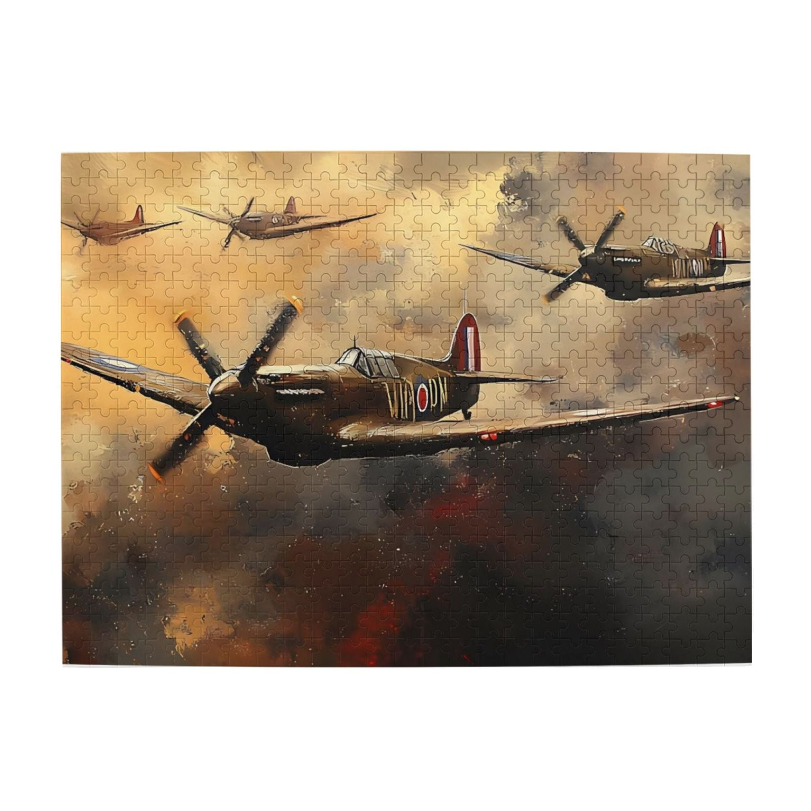 500 Piece Vibrant WWII Fighter Planes Puzzle For Adults – Challenging ...