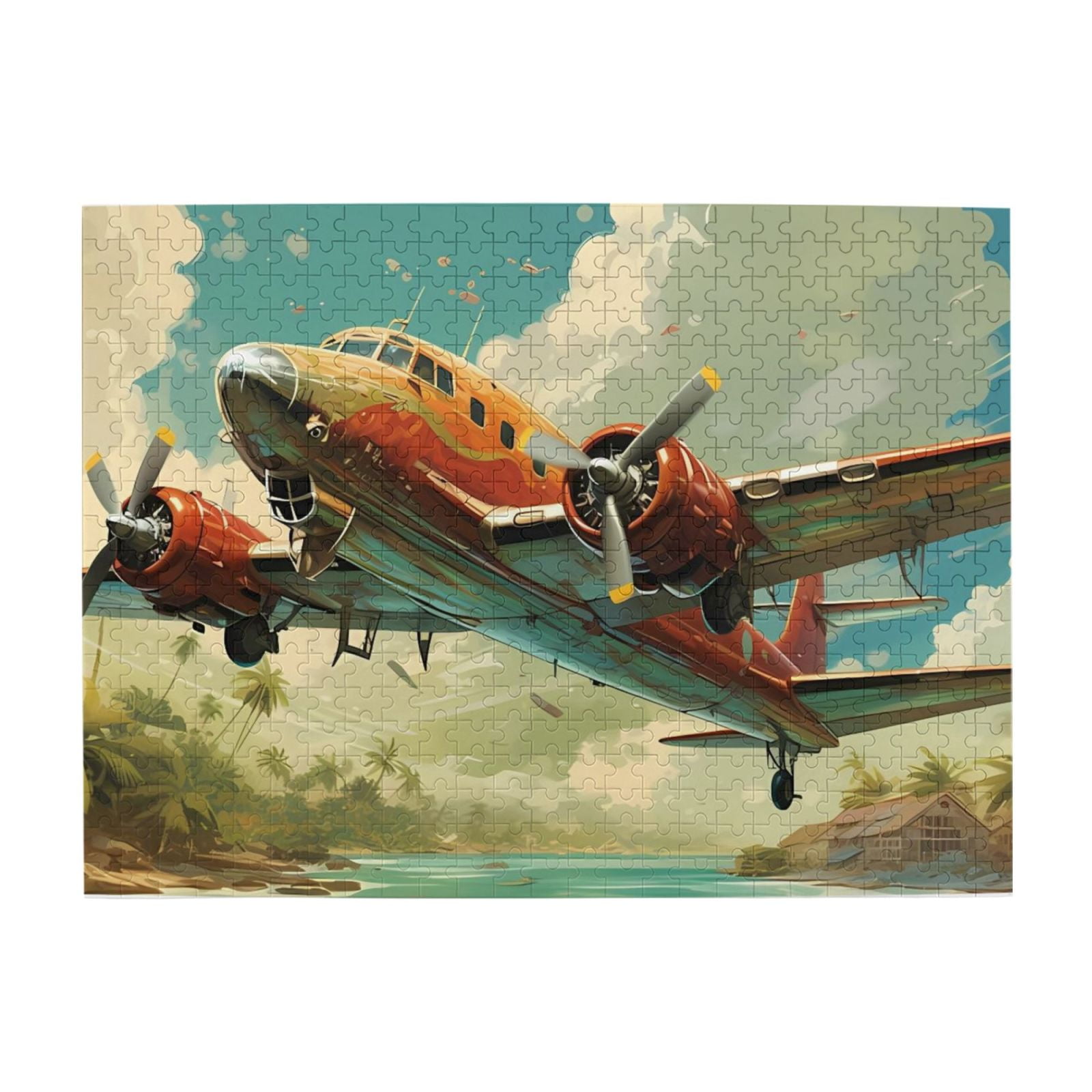 500 Piece Vintage Airplane Jigsaw Puzzle For Adults – Vibrant Tropical ...