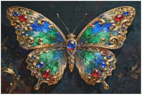 500 Piece Vintage Butterfly Crystal Wing Art Retro Aesthetic Puzzle for ...