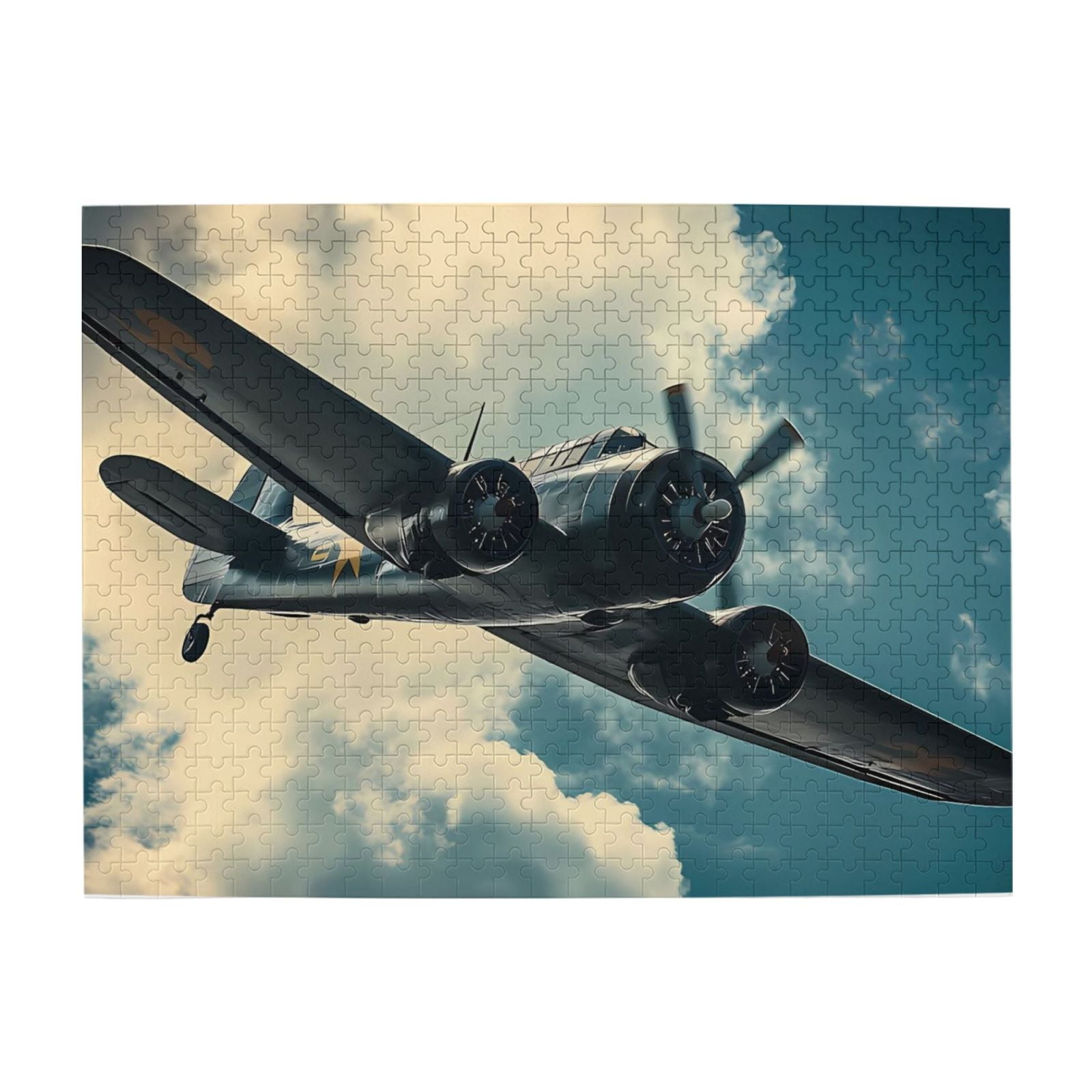 500 Piece Vintage WWII Bomber Plane Wooden Jigsaw Puzzle For Adults ...