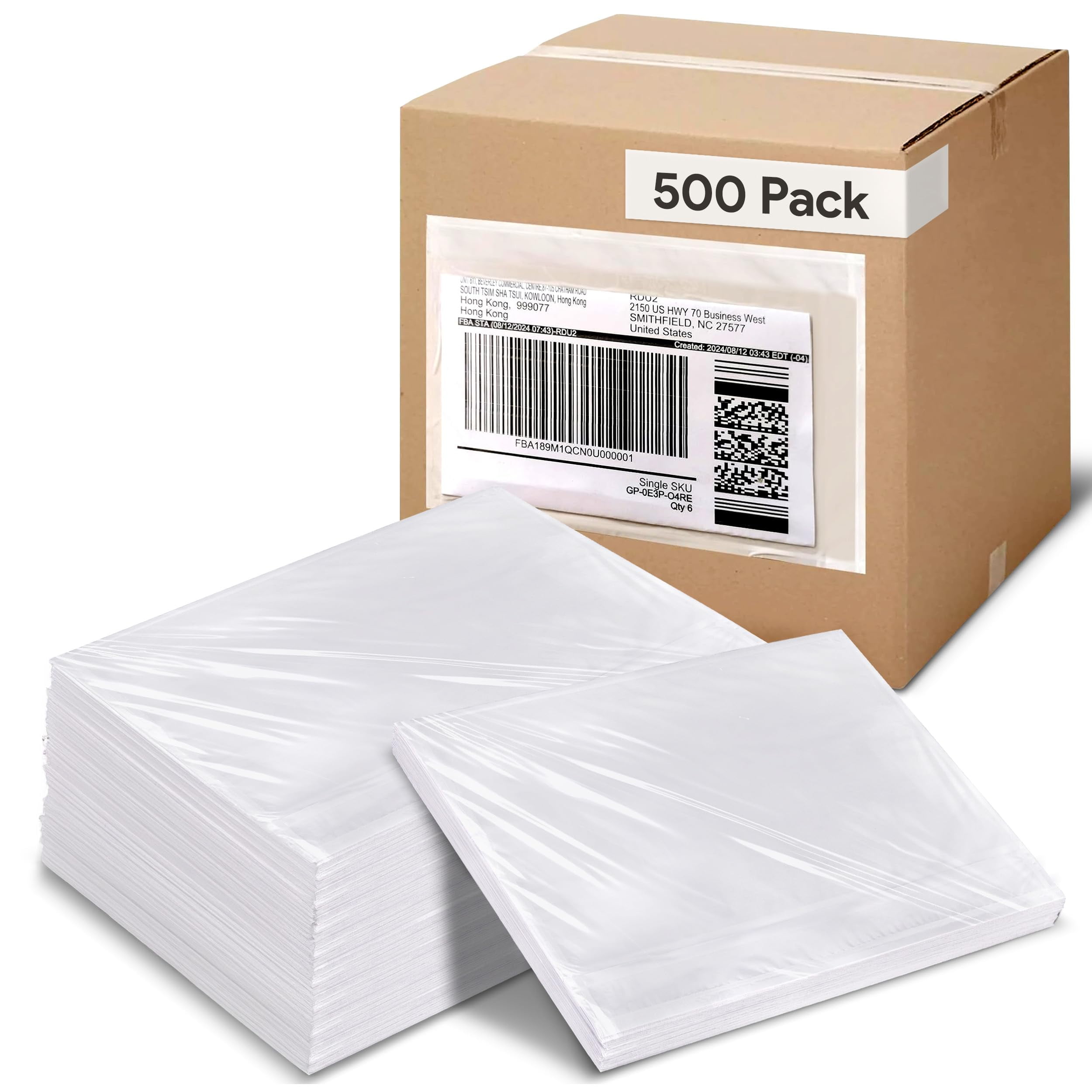 500 Piece Waterproof Packing List Envelopes, 7.5x5.5, Bulk Clear ...