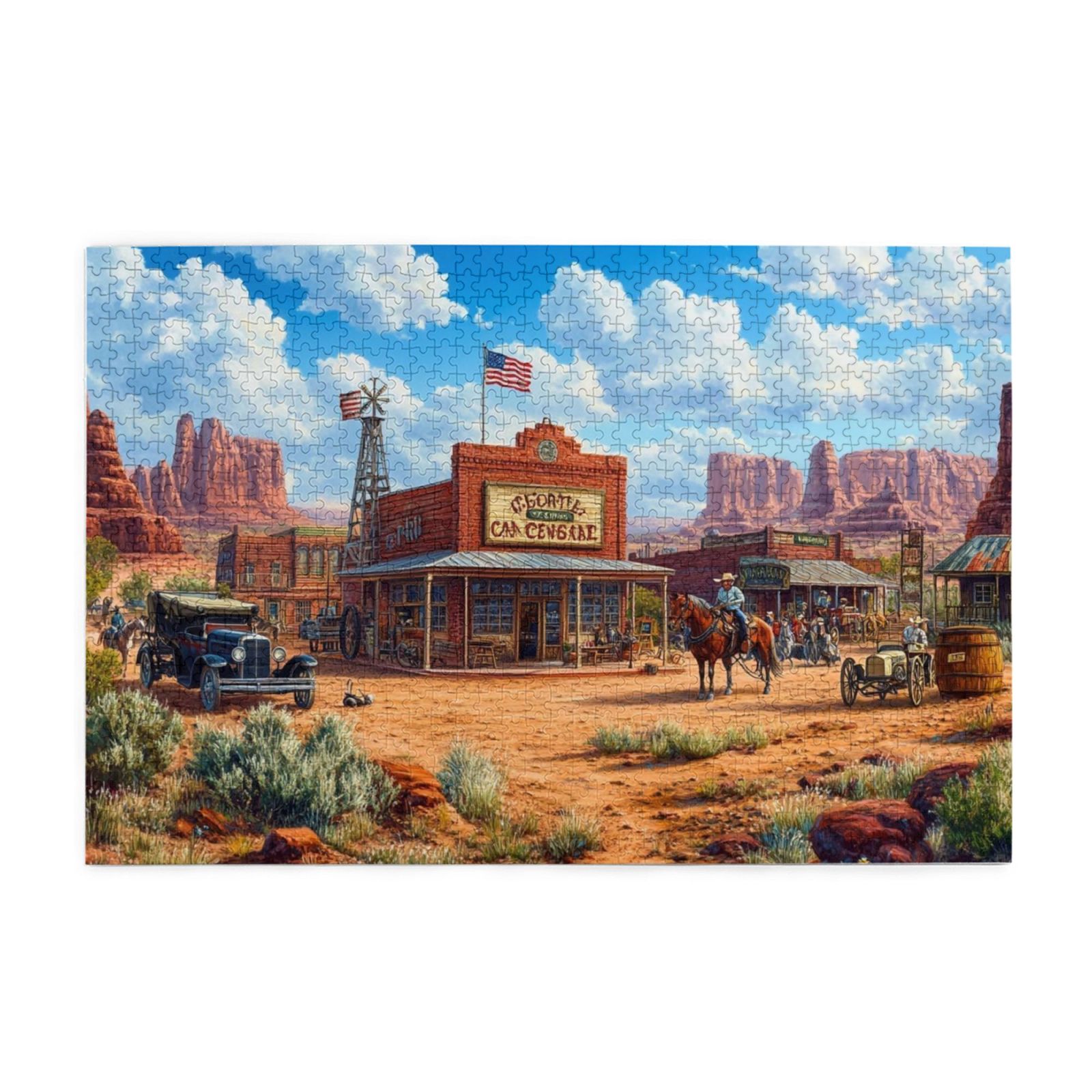 500 Piece Wild West Jigsaw Puzzle For Adults – Scenic Cowboy Town Art ...