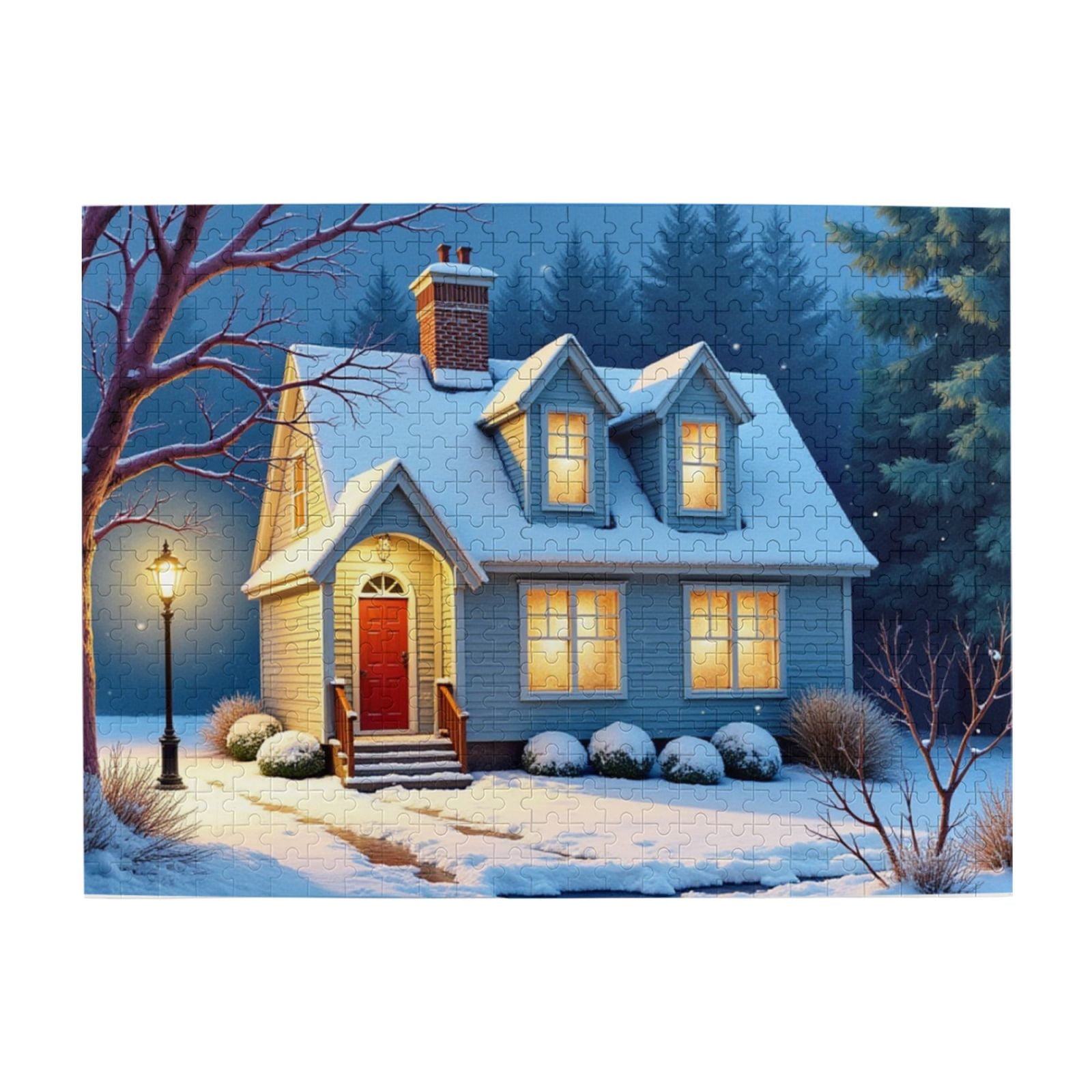 500 Piece Winter Wonderland Jigsaw Puzzle For Adults Snow Covered House ...