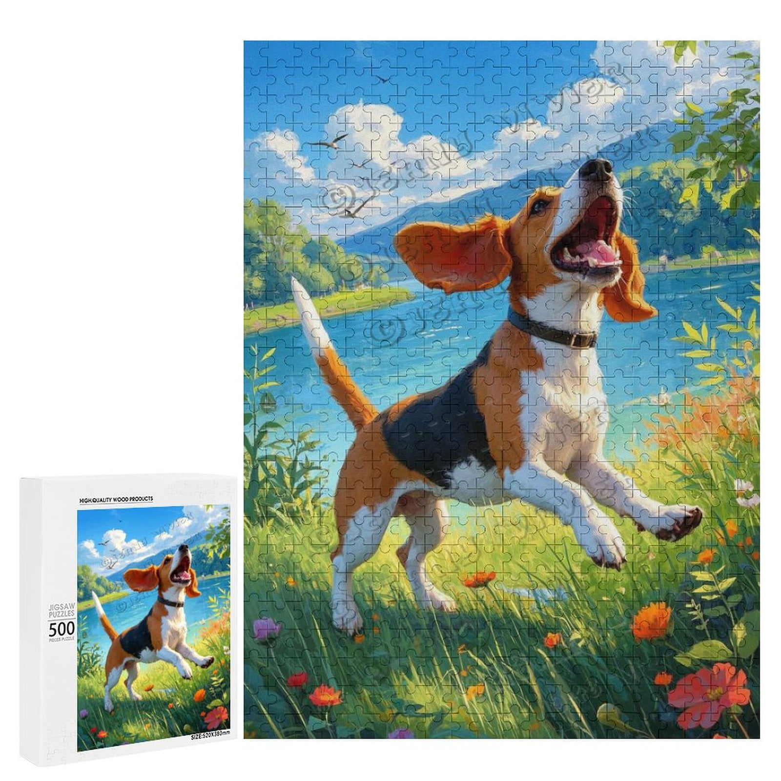 500 Piece Wooden Beagle Dog Puzzle for Adults, Challenging Jigsaw for ...