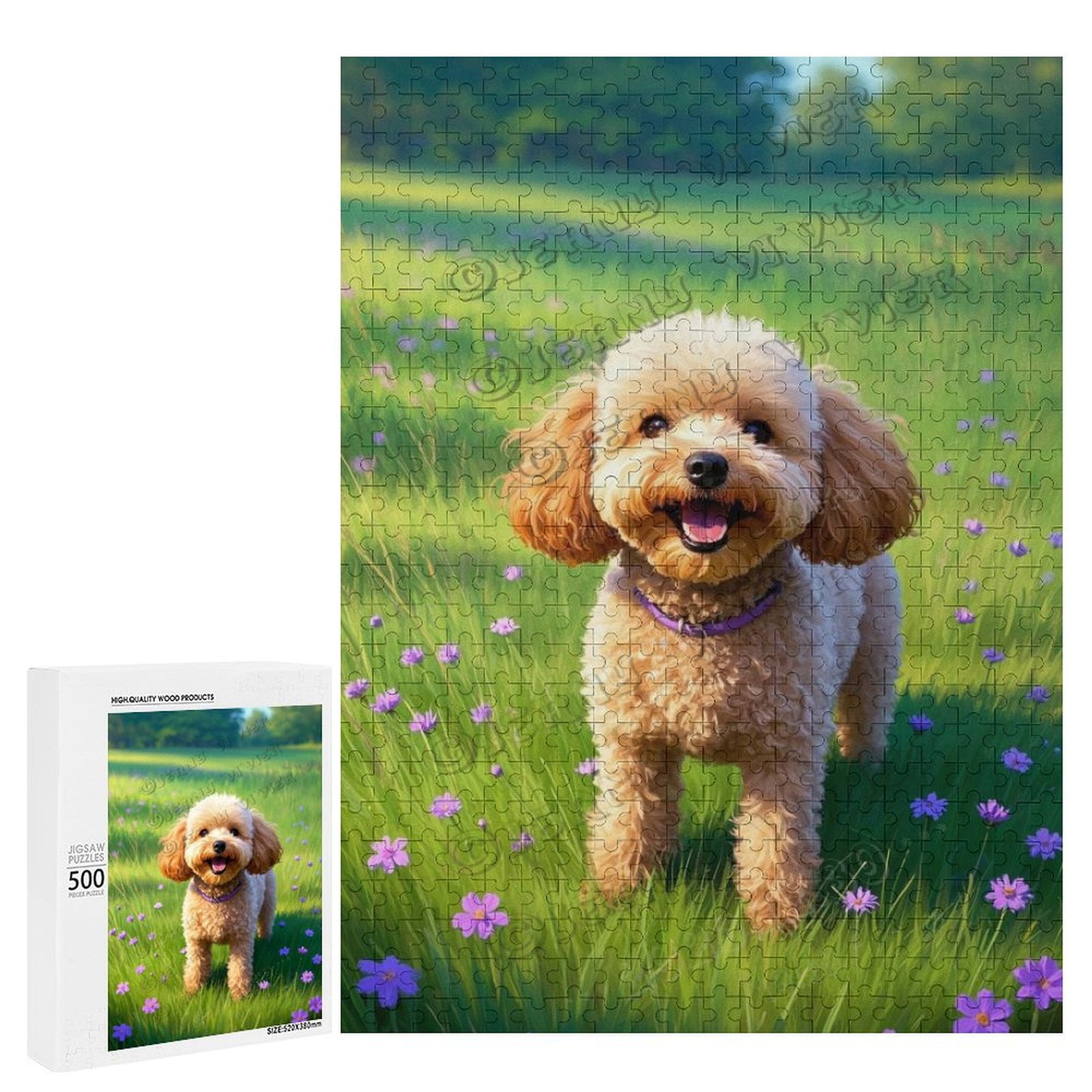 500 Piece Wooden Brown Poodle Dog Puzzle for Adults and Kids, Fun ...