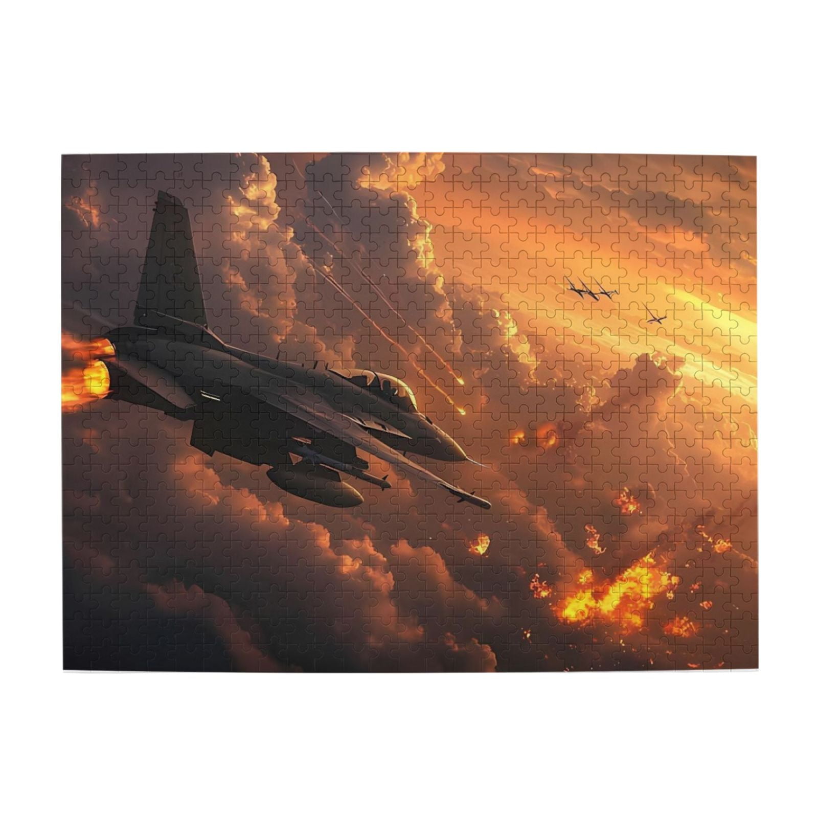 500 Piece Wooden Fighter Jet Jigsaw Puzzle For Adults – Vibrant Aerial ...