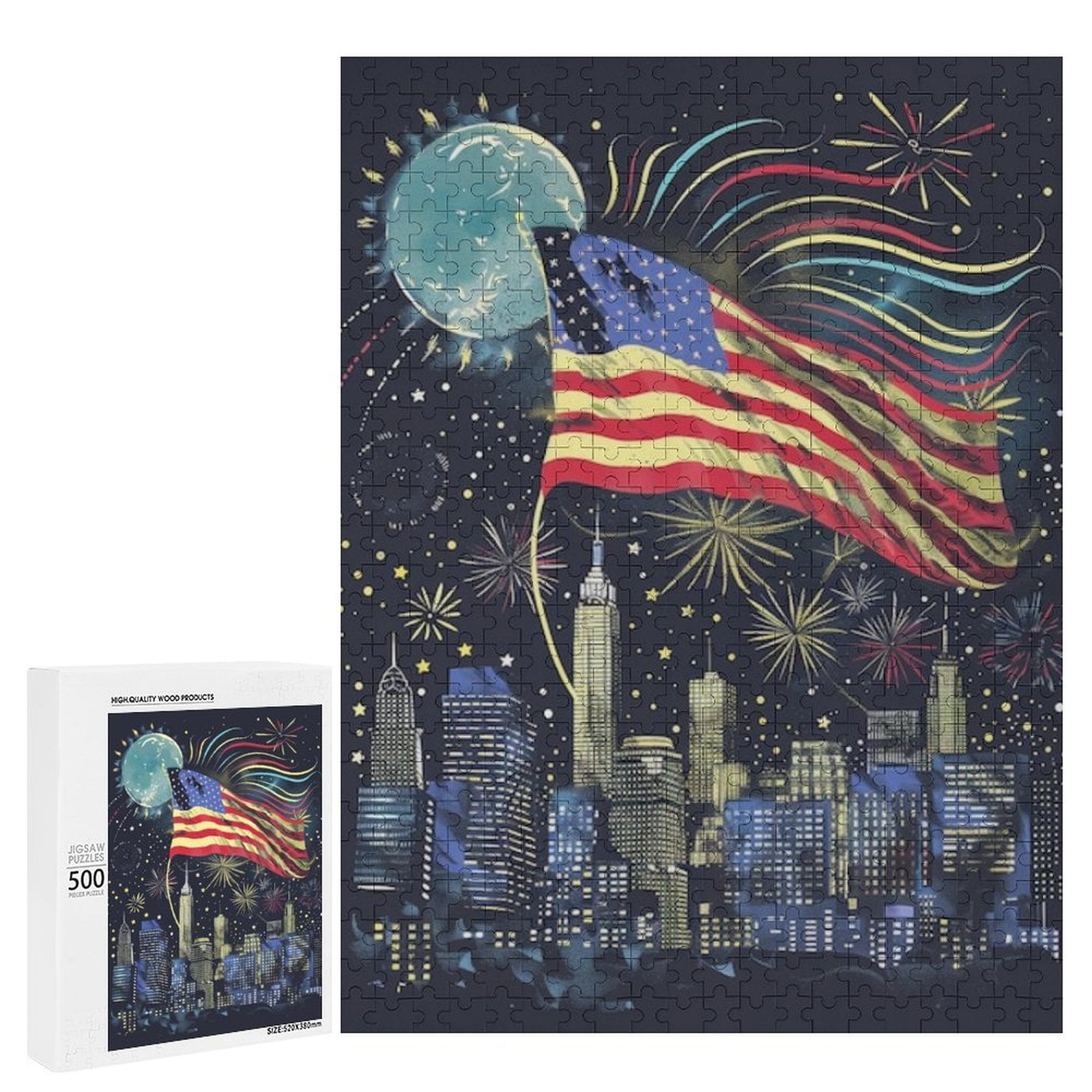 500-Piece Wooden Independence Day Puzzle - A Fun Family Game, Perfect ...