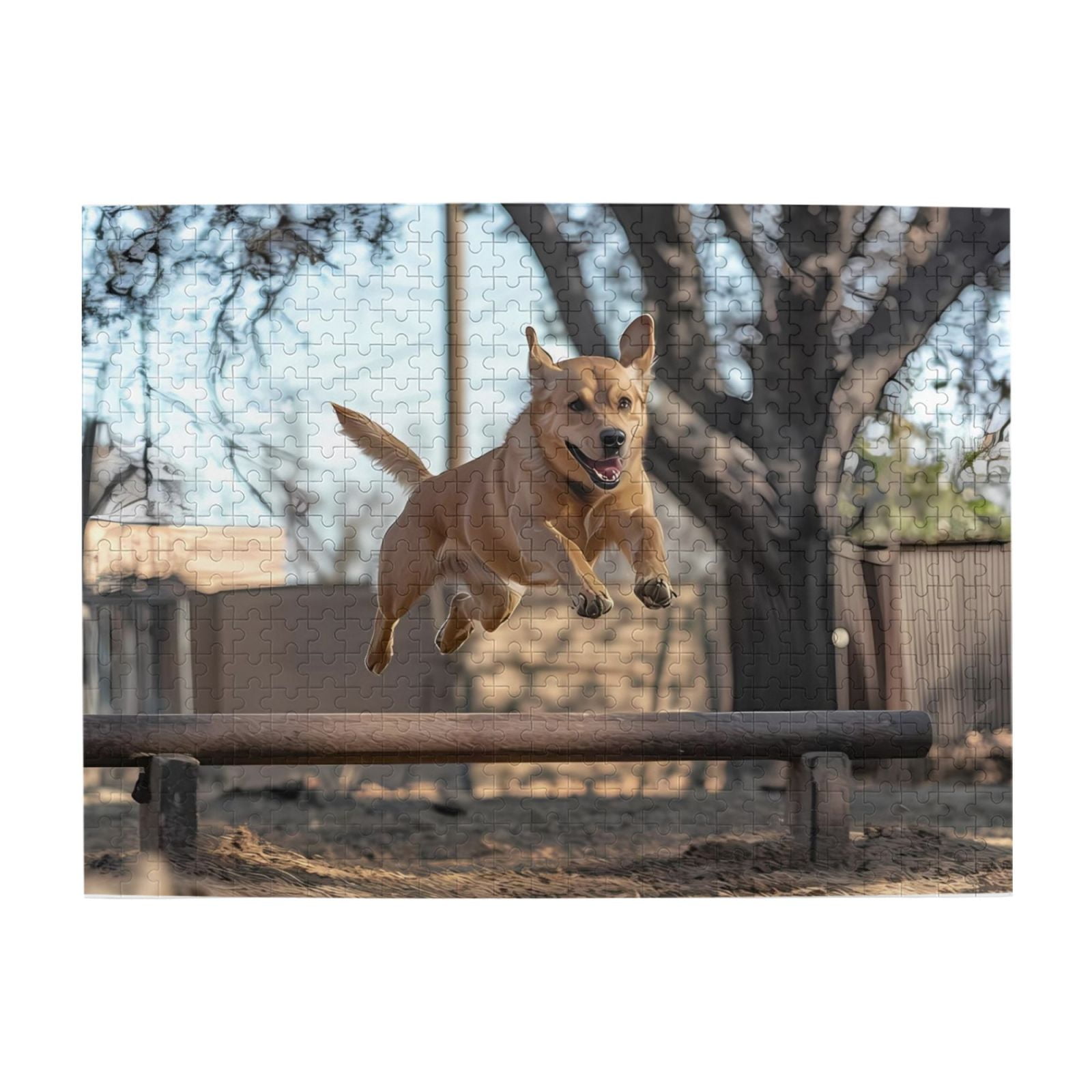 500-Piece Wooden Jigsaw Puzzle for Adults - Joyful Agility Leap Outdoor ...
