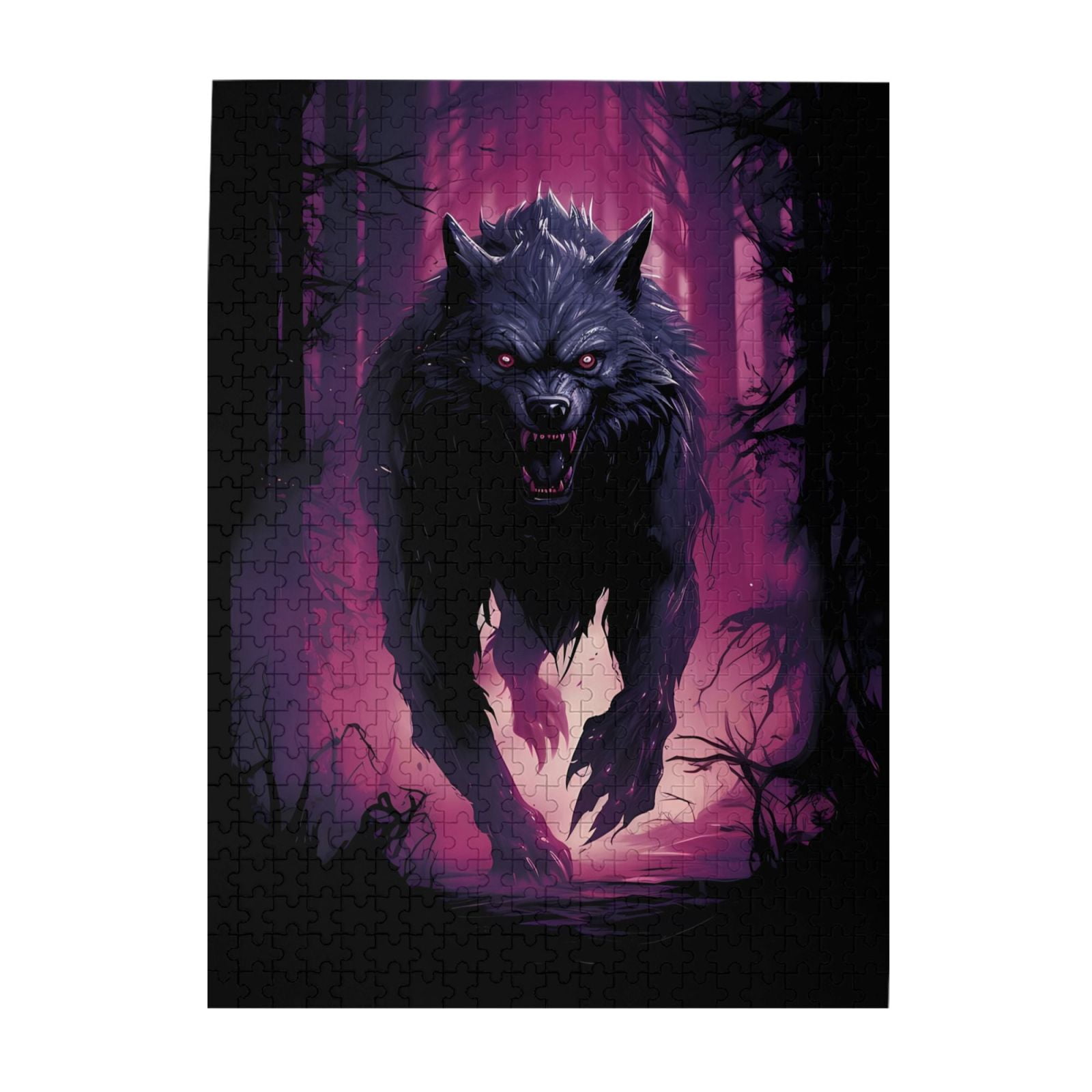 500-Piece Wooden Jigsaw Puzzle for Adults - Werewolf Forest Trees , Fun ...