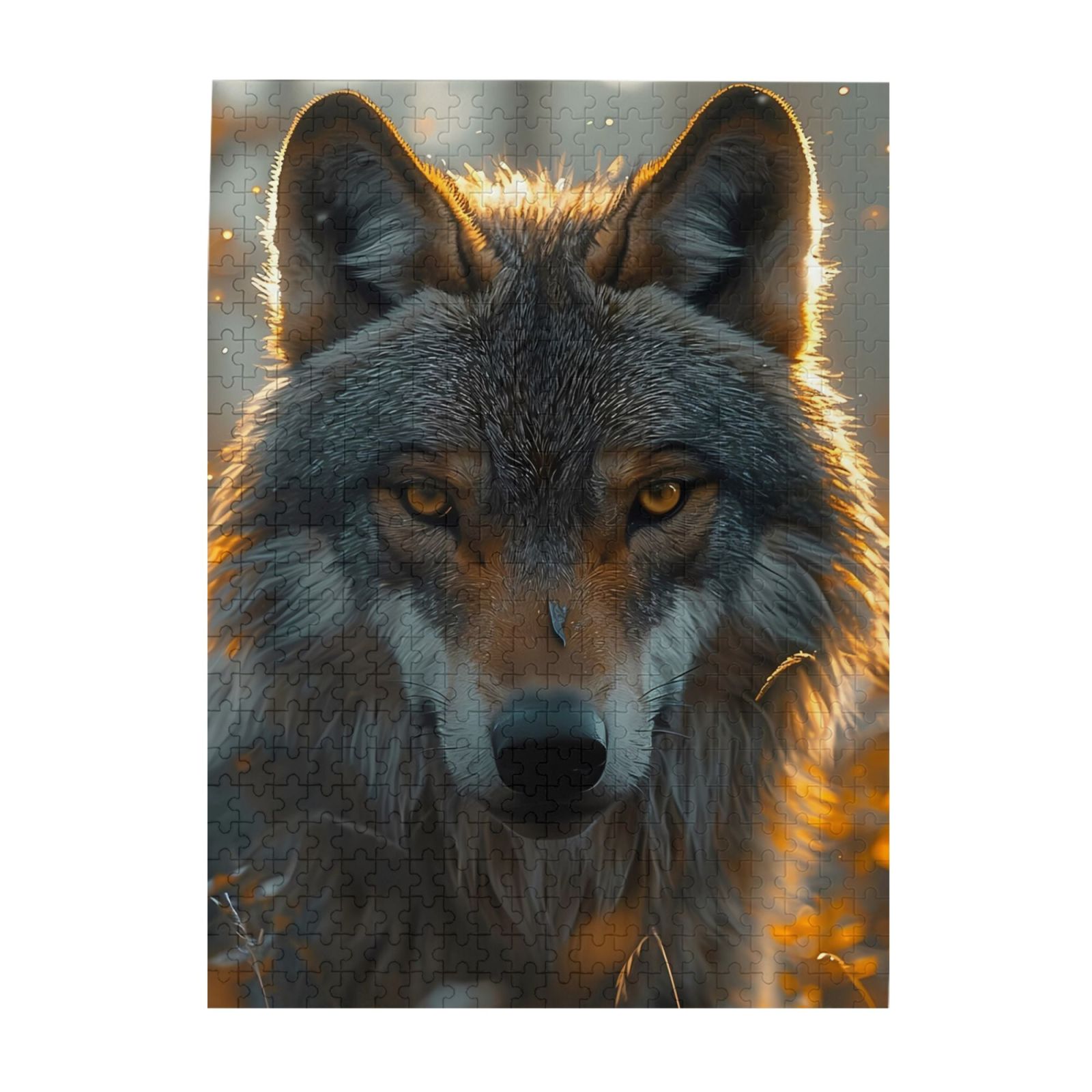 500-Piece Wooden Jigsaw Puzzle for Adults - Wolf Head Eyes Nature ...
