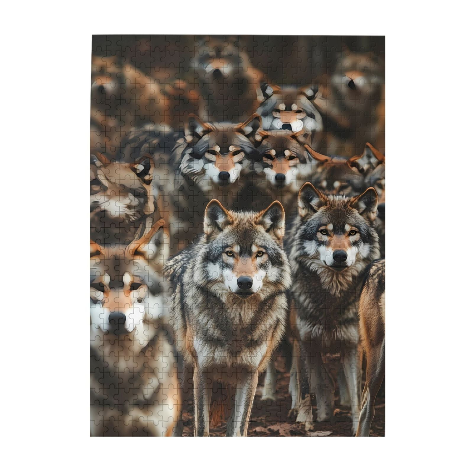 500-Piece Wooden Jigsaw Puzzle for Adults - Wolves Pack Wilderness ...
