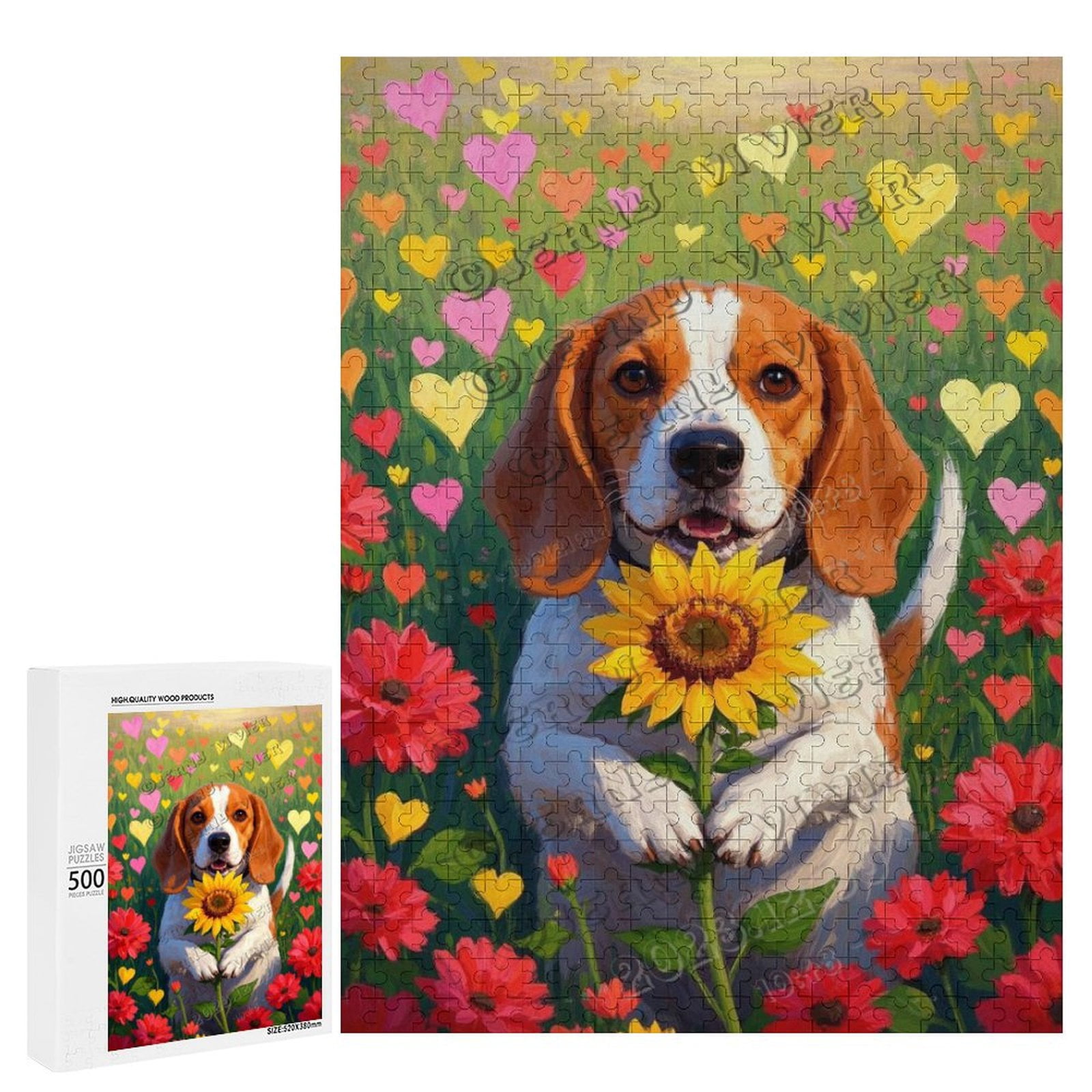 500 Piece Wooden Jigsaw Puzzle – Dachshund and Sunflower – Fun Gift for ...