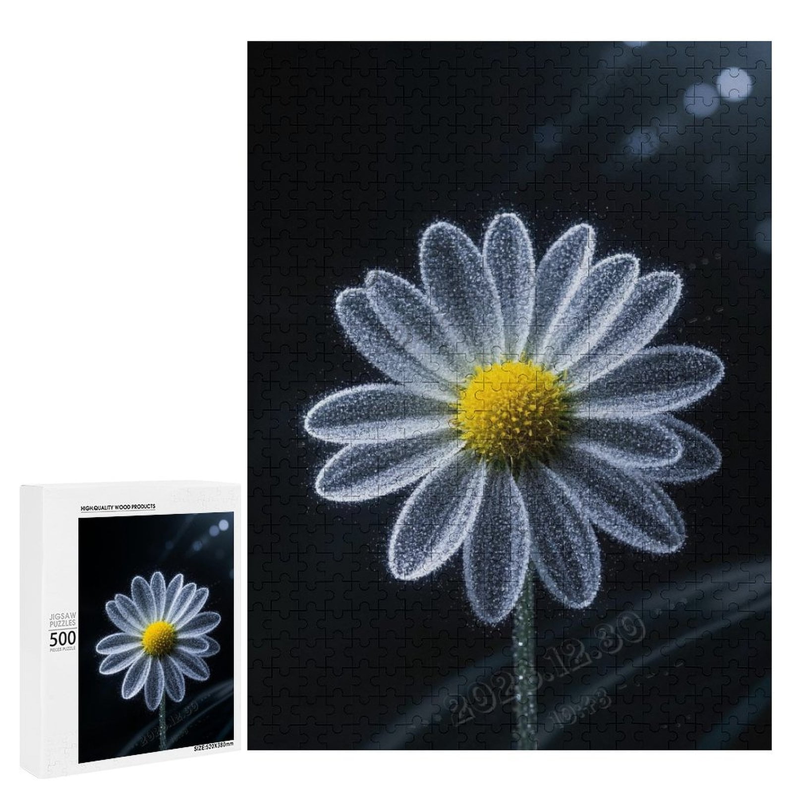 500 Piece Wooden Jigsaw Puzzle – Elegant Daisy Flower Puzzle for Adults ...