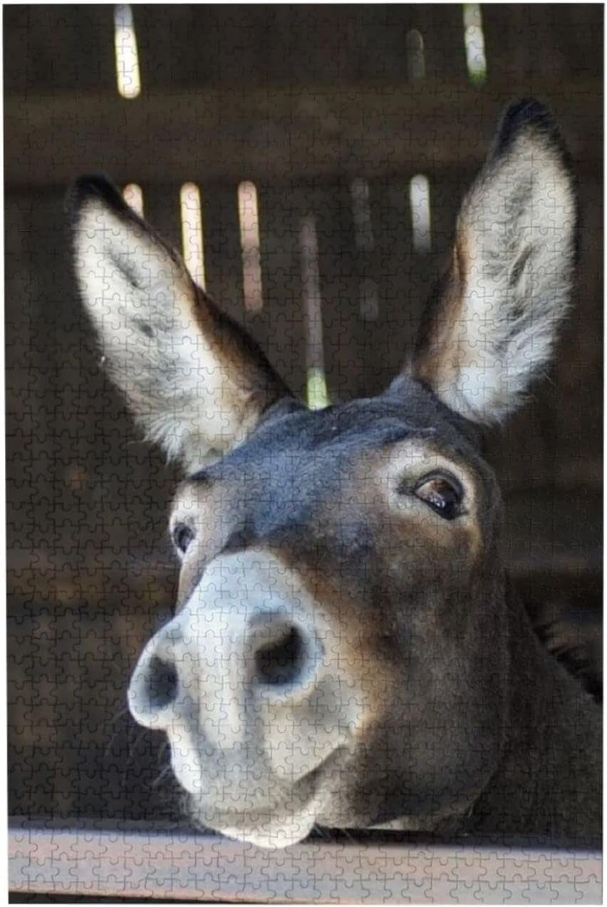 500 Piece Wooden Jigsaw Puzzle Funny Donkey Face Challenge Puzzles ...