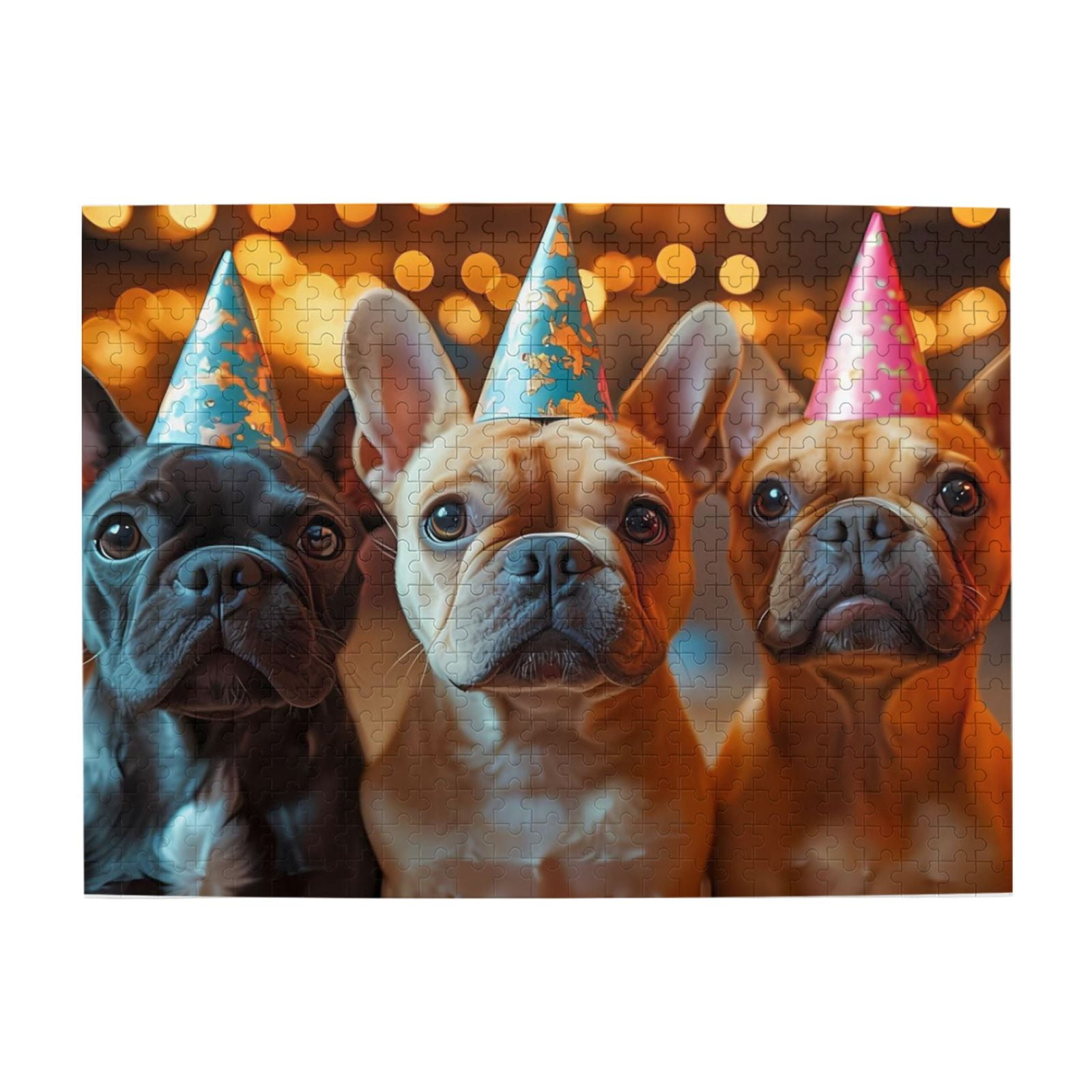 500-Piece Wooden Jigsaw Puzzle for Adults - Birthday Hats Party Dogs ...