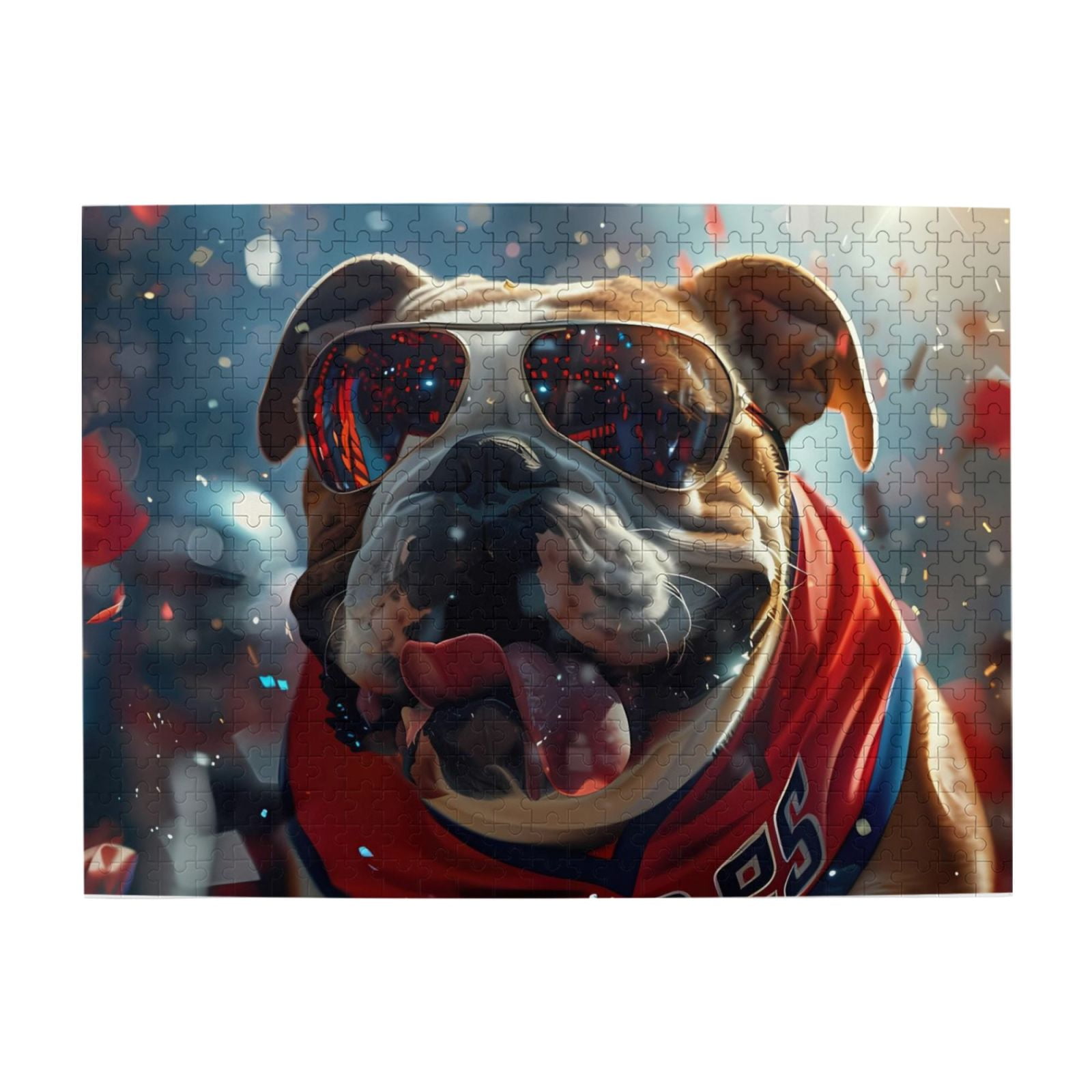 500-Piece Wooden Jigsaw Puzzle for Adults - Bulldog Sunglasses ...