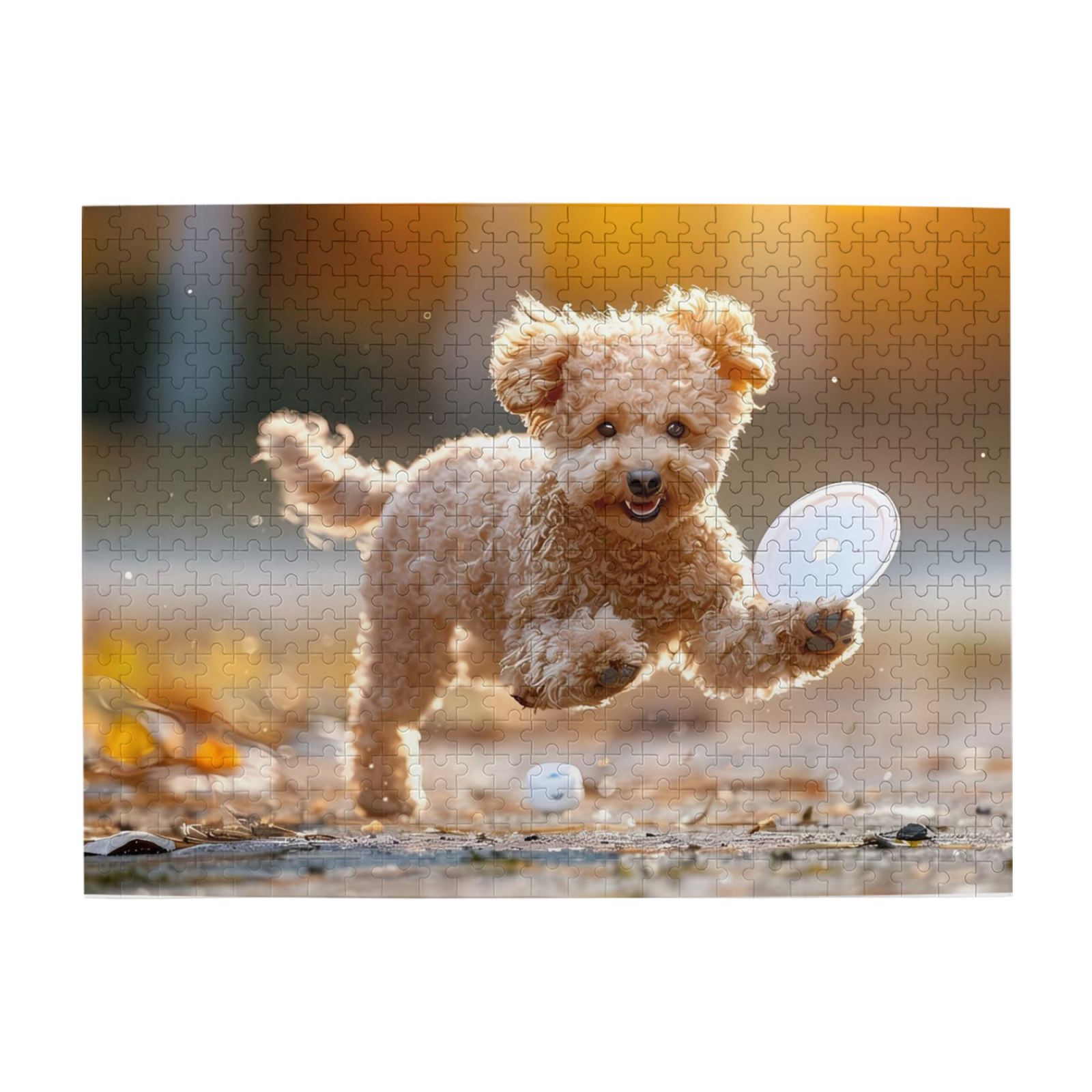 500-Piece Wooden Jigsaw Puzzle for Adults - Dog Frisbeess Playful ...